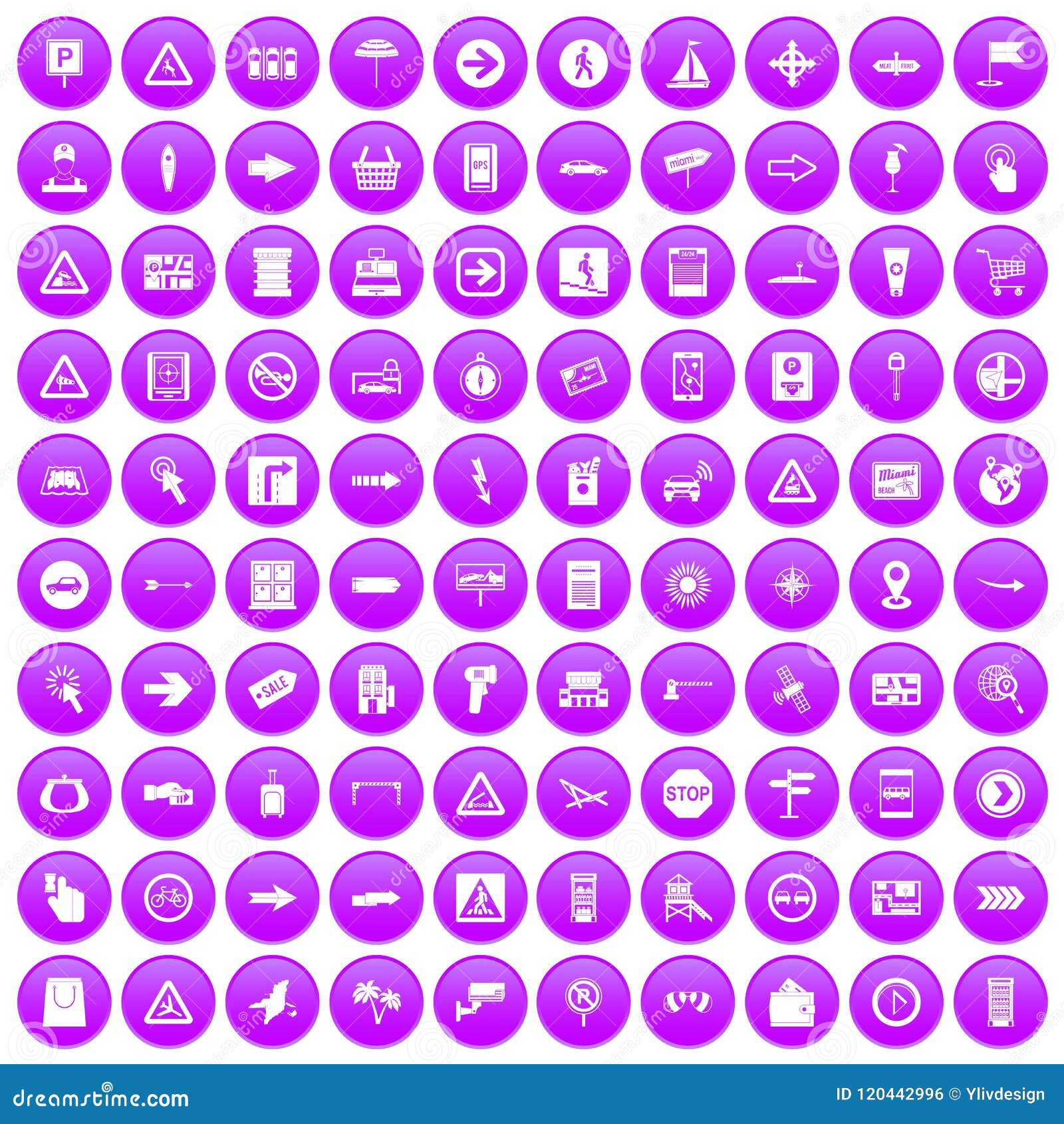 100 Pointers Icons Set Purple Stock Vector - Illustration of mouse ...