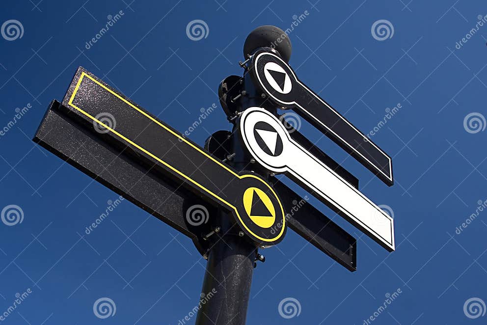 Pointers on a post stock photo. Image of direction, pillar - 5408880