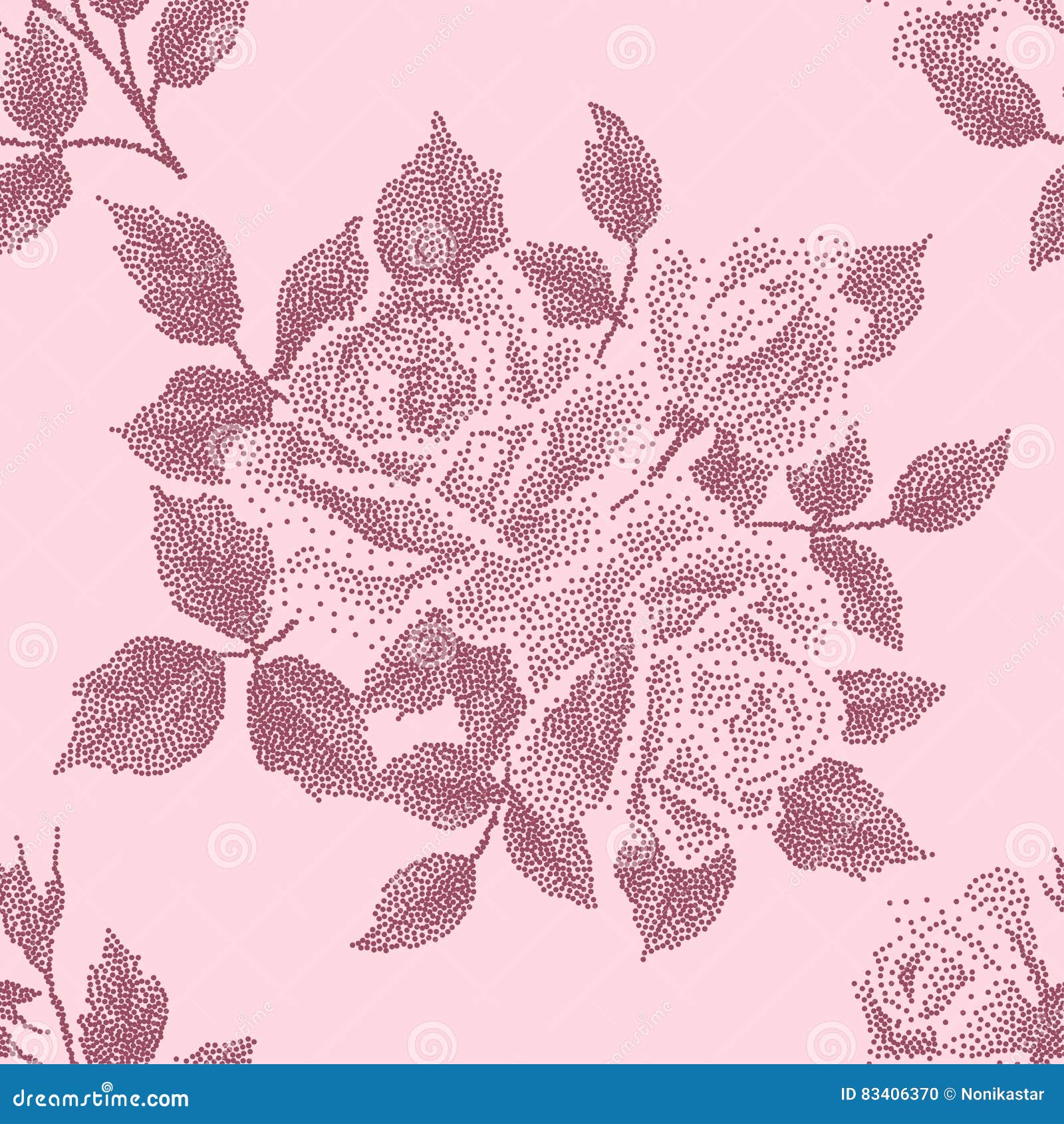 Pointillism floral pattern stock vector. Illustration of decor - 83406370