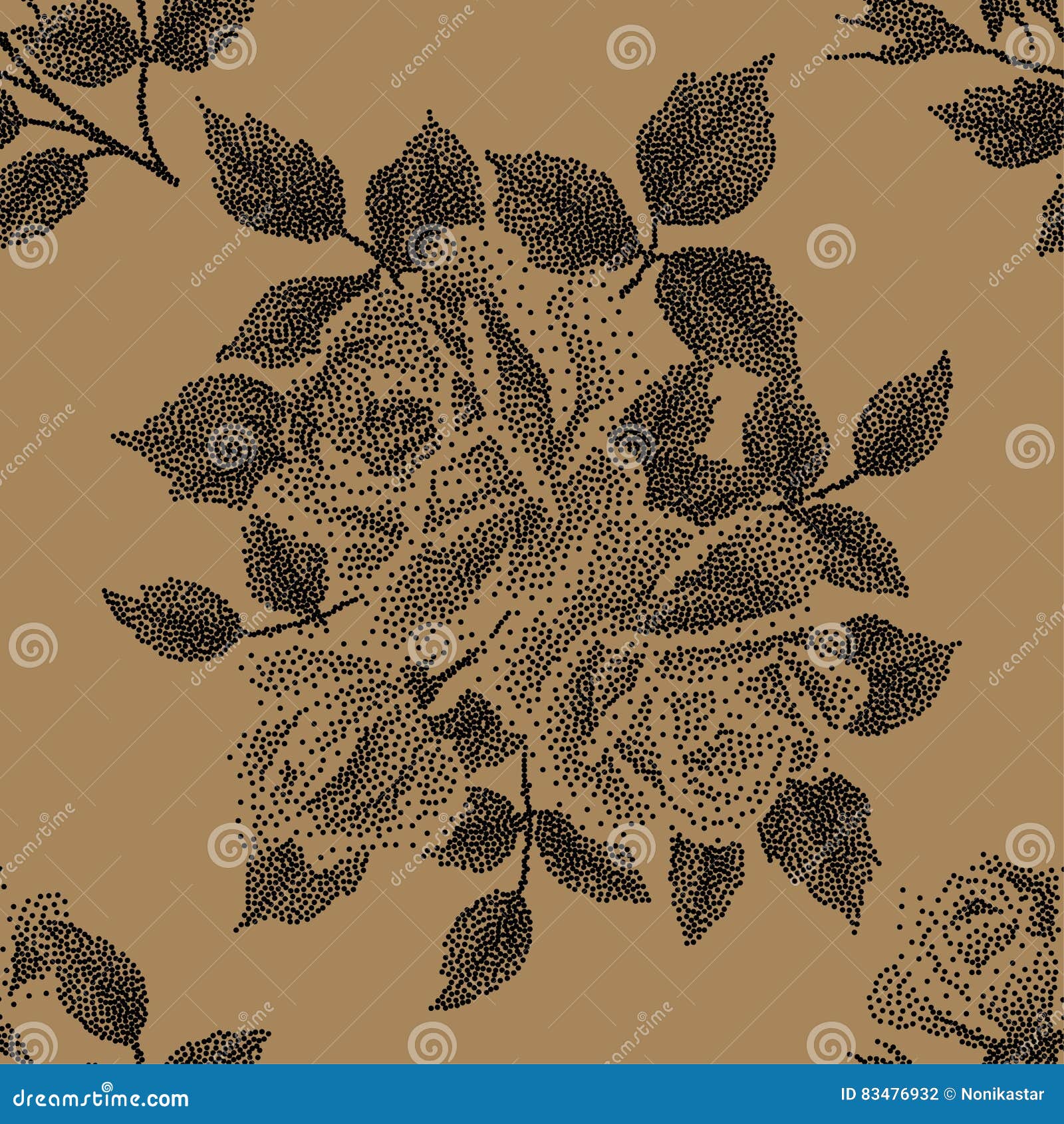 Pointillism Floral Pattern Vector Illustration | CartoonDealer.com ...