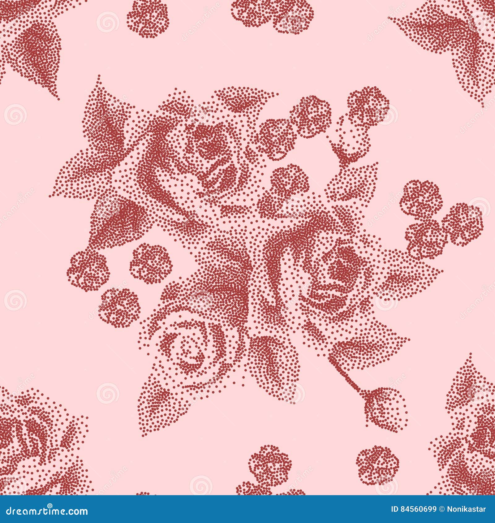 Pointillism floral pattern stock vector. Illustration of background ...