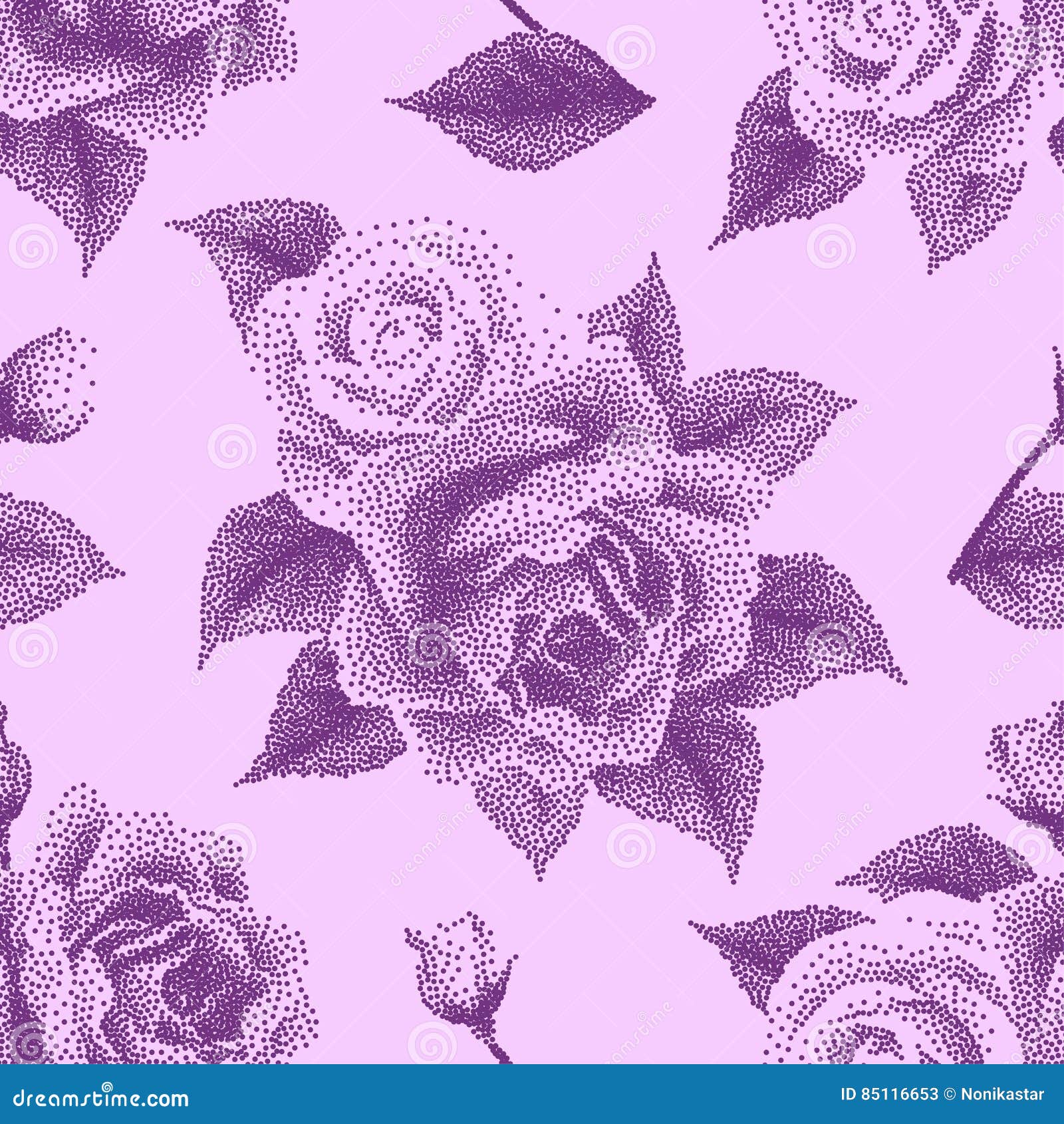 Pointillism floral pattern stock vector. Illustration of nature - 85116653