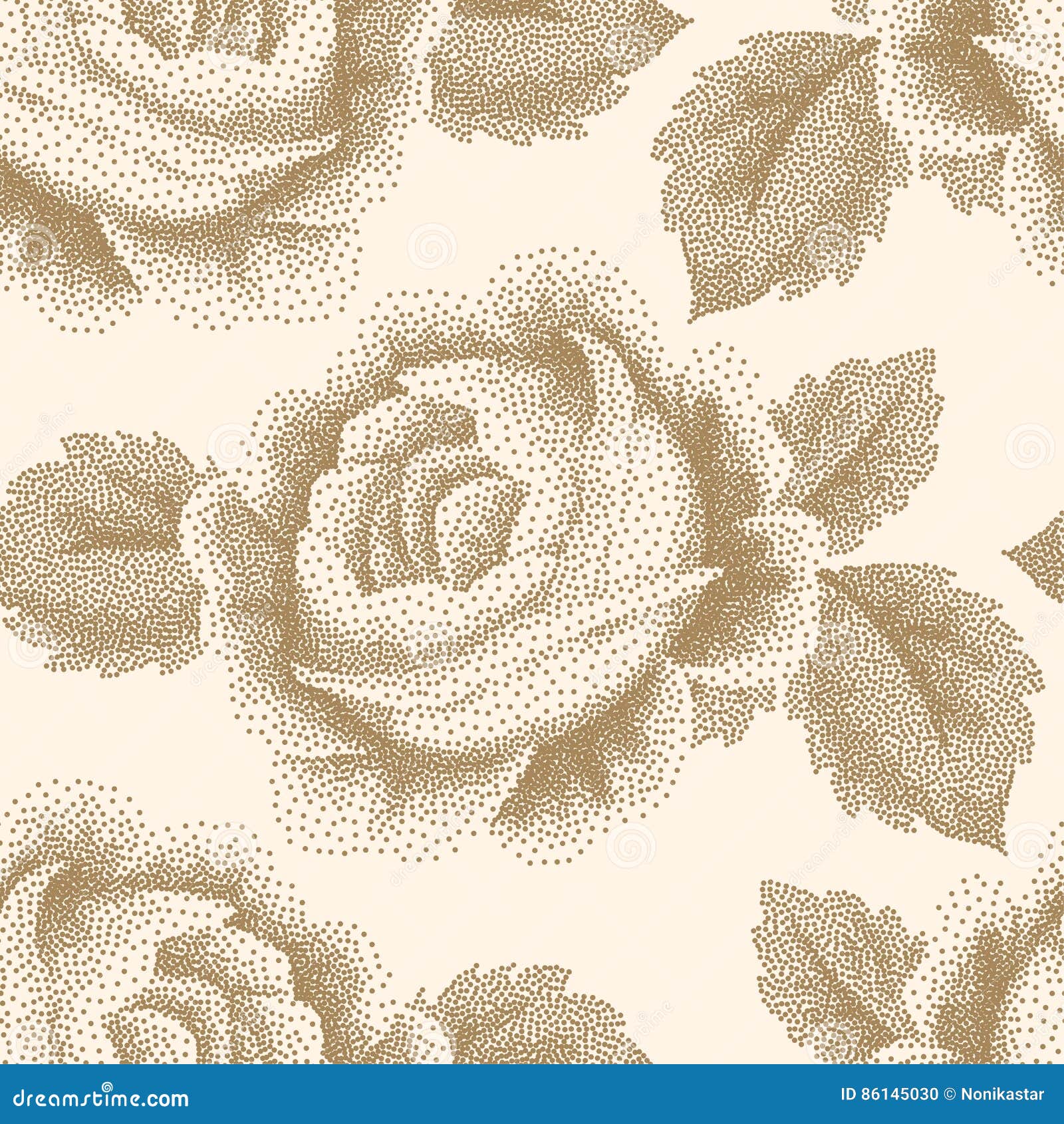 Pointillism floral pattern stock vector. Illustration of nature - 86145030
