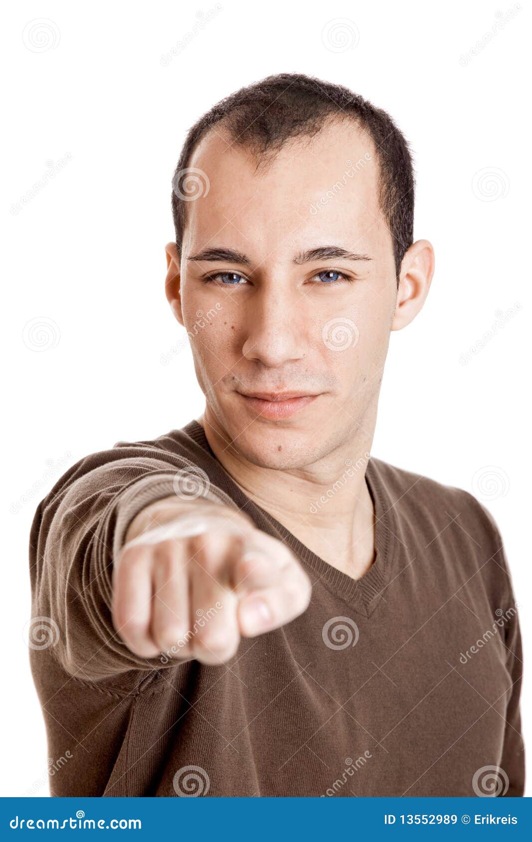 Pointing stock image. Image of face, expression, isolated - 13552989