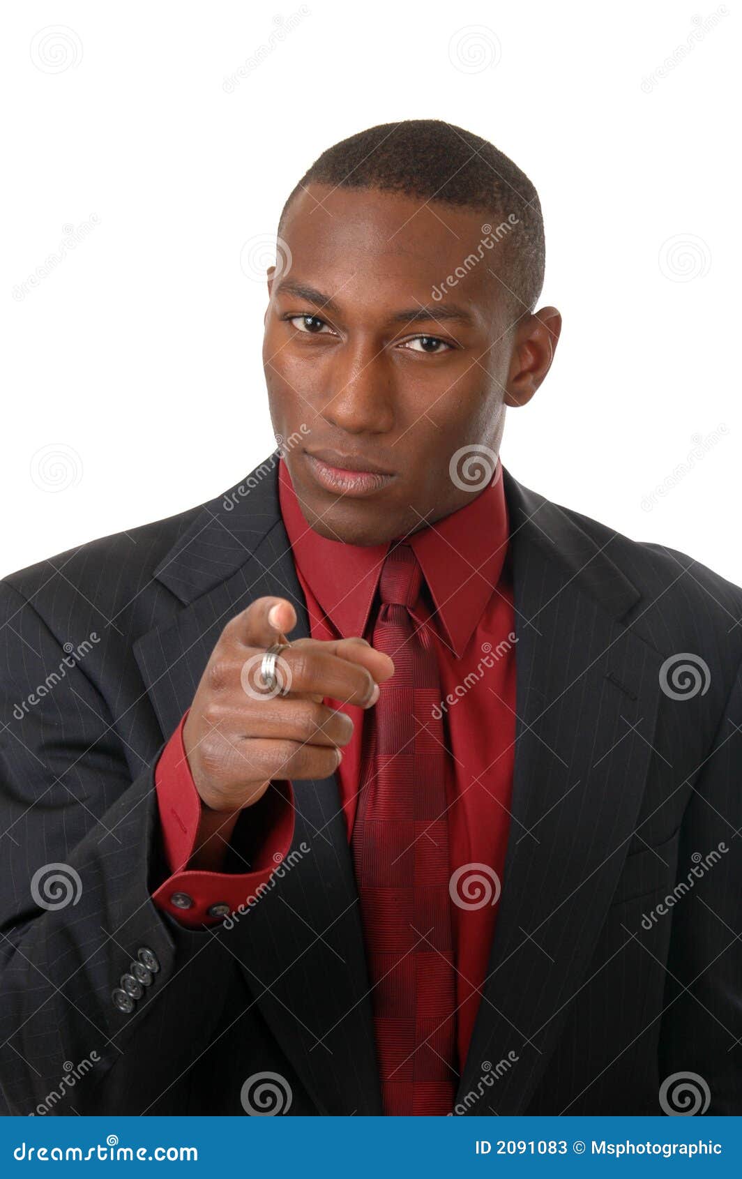 Pointing stock image. Image of attractive, black, suit - 2091083