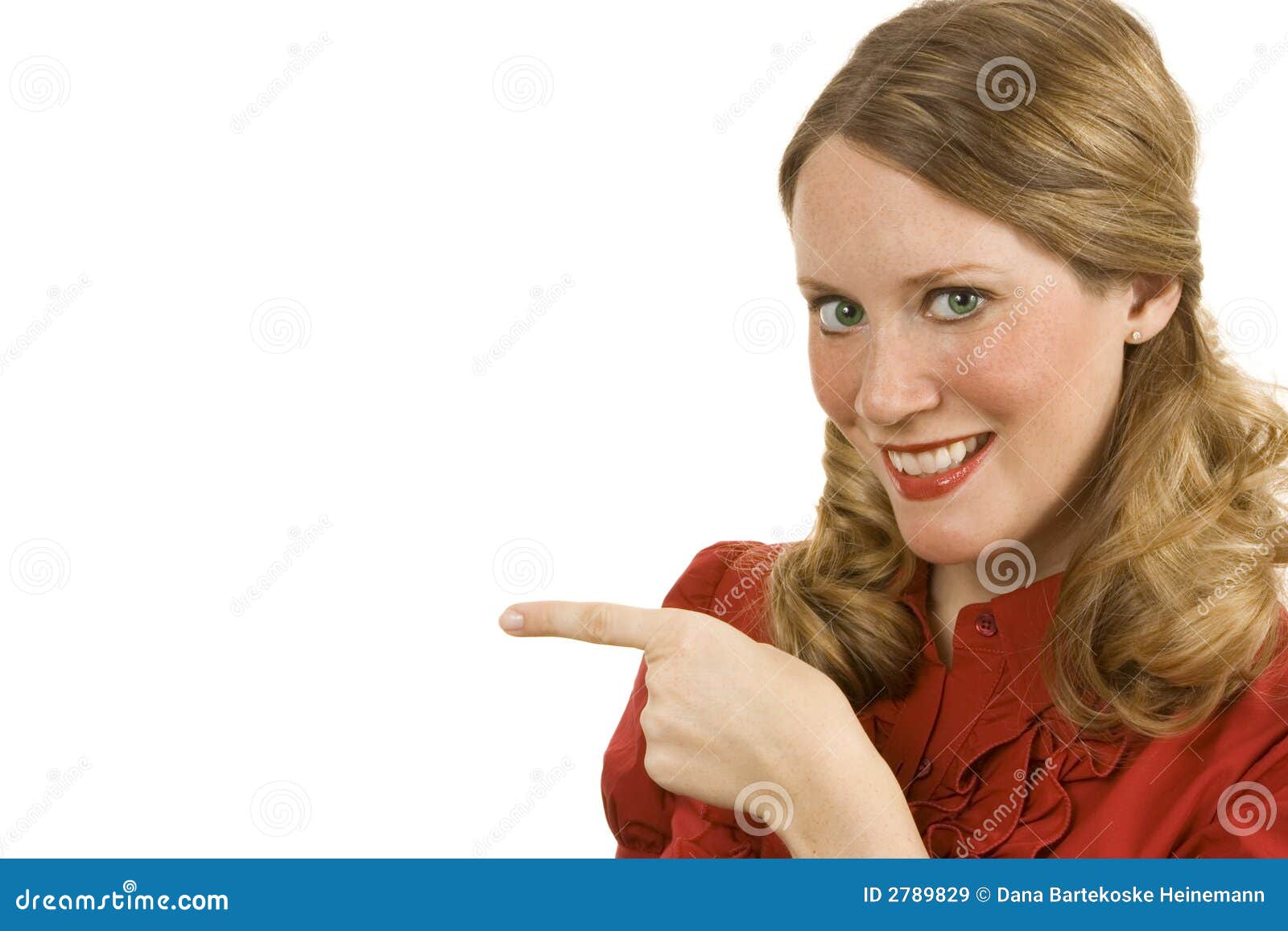 Pointing stock image. Image of concept, sign, blond, female - 2789829