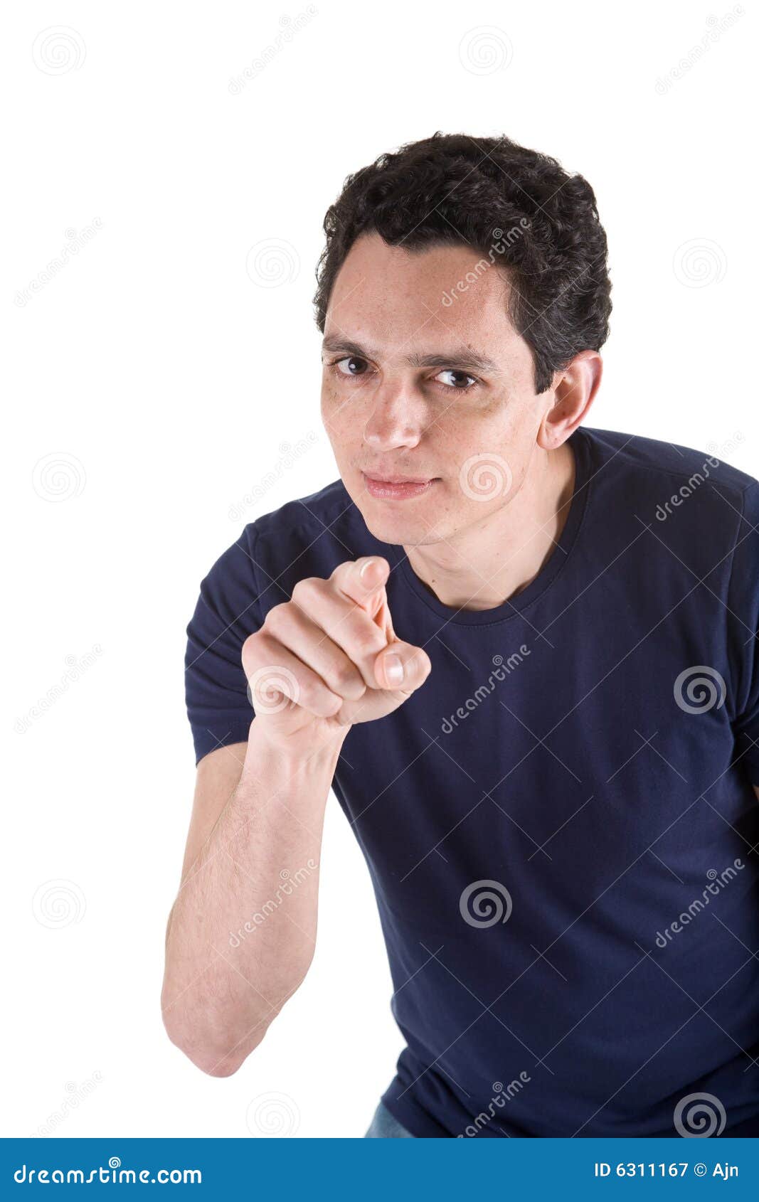 Pointing stock image. Image of people, isolated, blue - 6311167