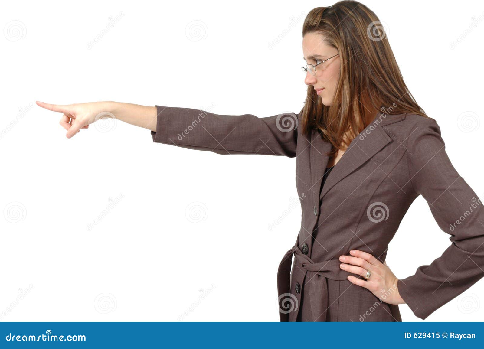 Pointing with attitude stock image. Image of eyes, brunette - 629415