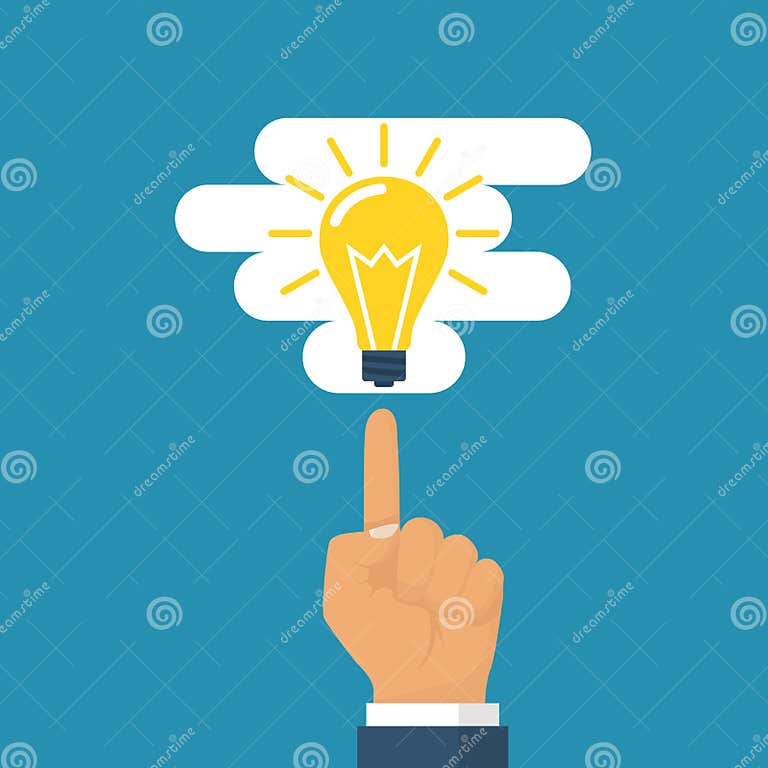 Pointing Big Idea. Having Creative Idea Stock Vector - Illustration of ...