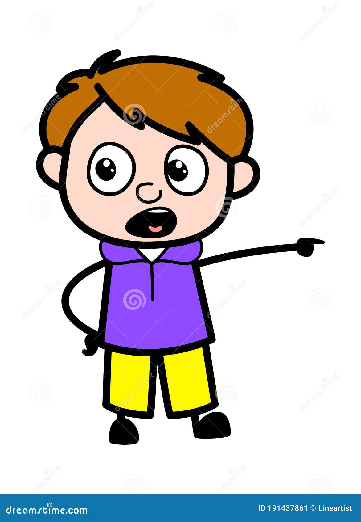 Pointing Boy Cartoon Illustration Stock Illustration - Illustration of ...