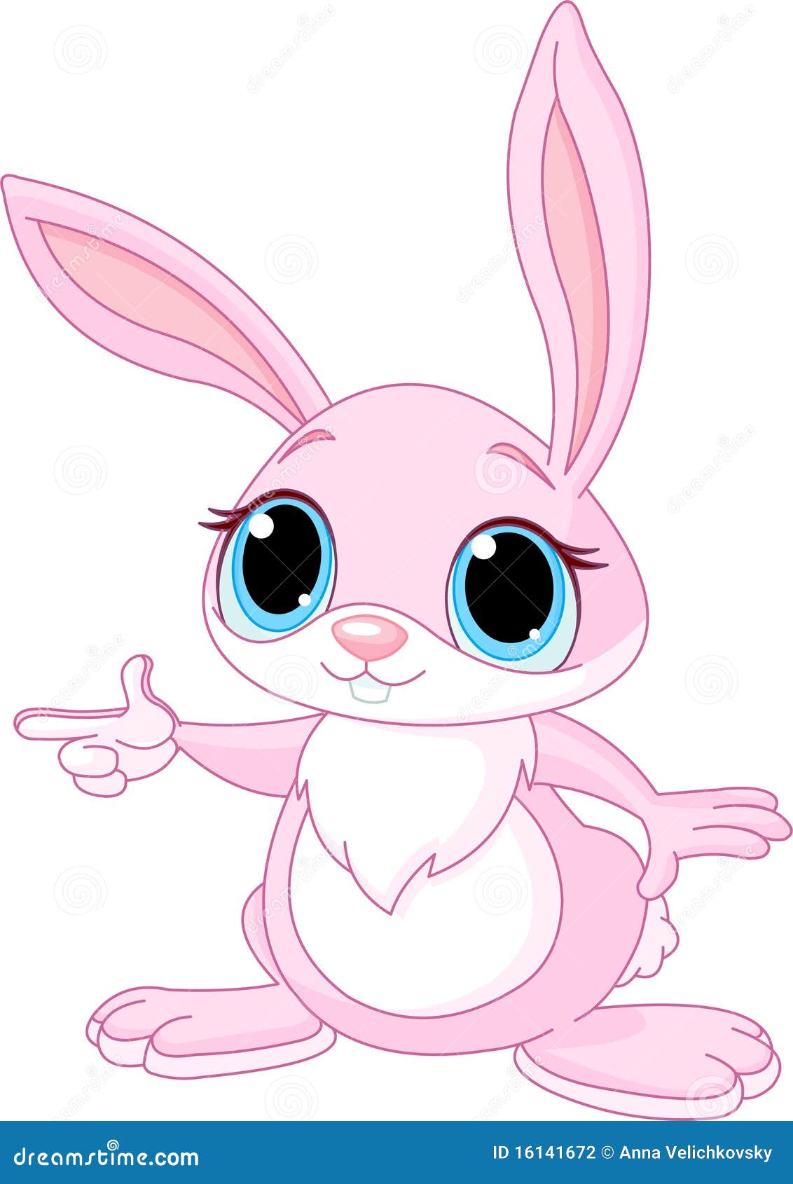 Pointing bunny stock vector. Illustration of rodent, isolated - 16141672