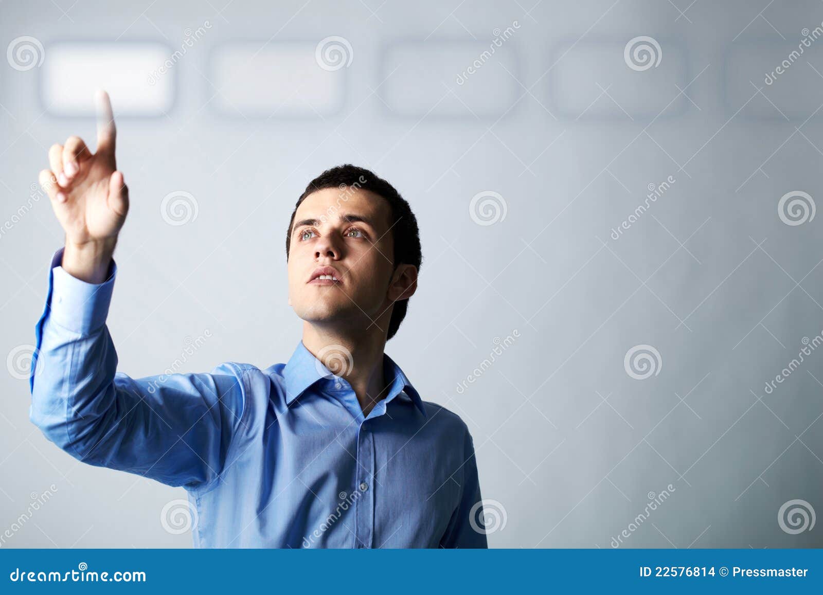 Pointing at button stock photo. Image of executive, keypad - 22576814