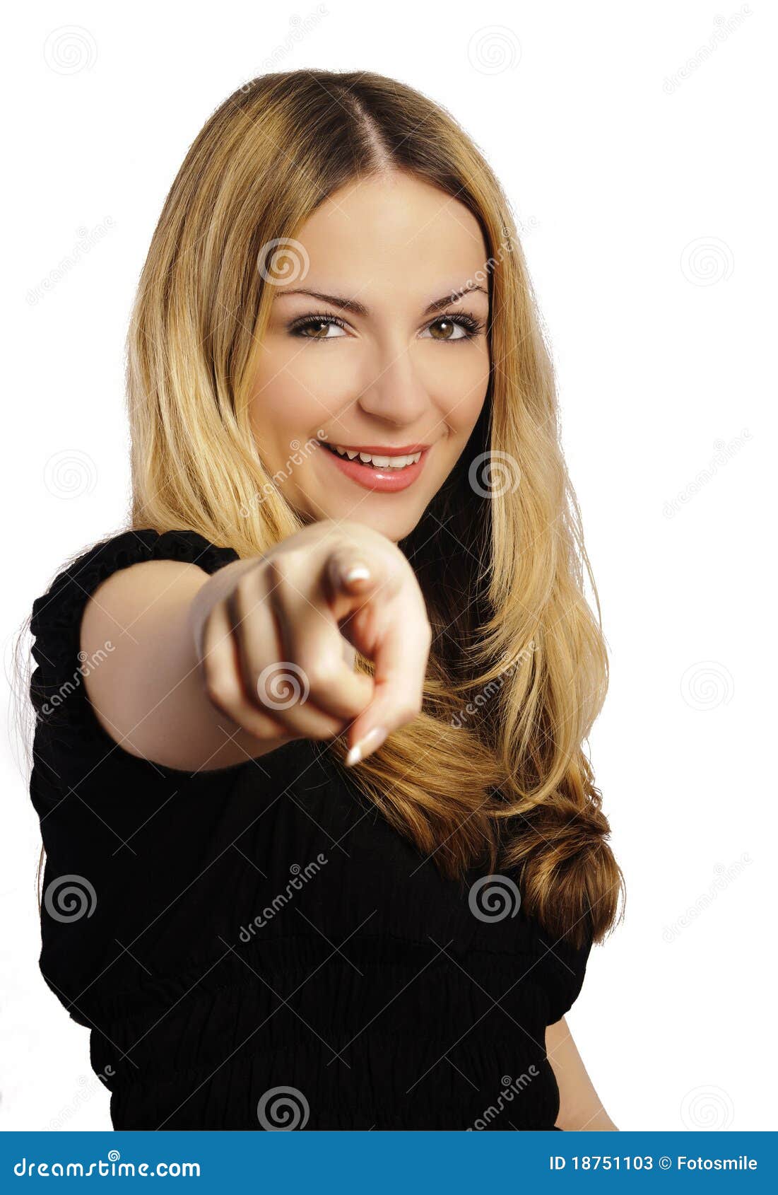 Pointing at camera stock image. Image of blond, adult - 18751103