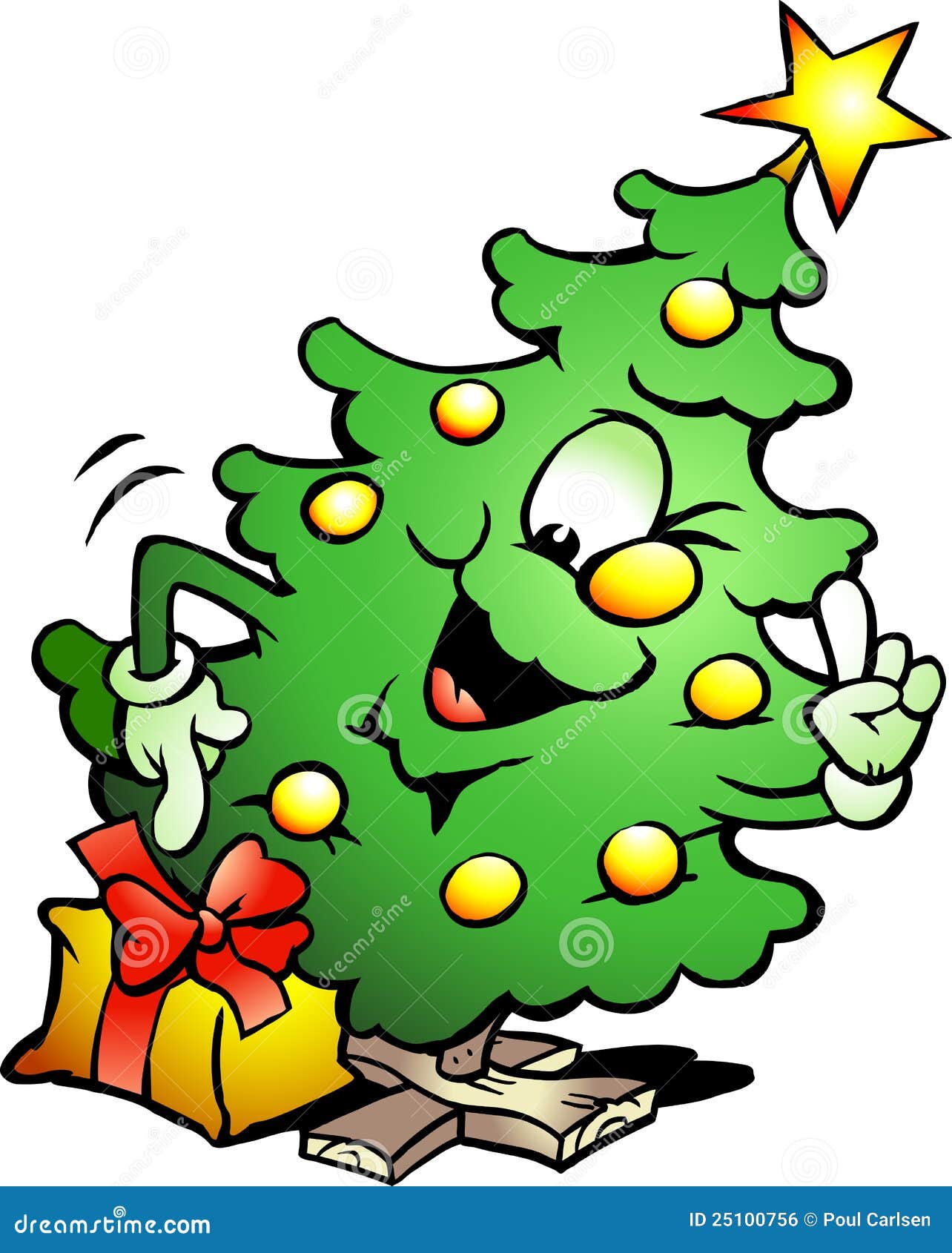 Pointing Christmas Tree stock vector. Illustration of decorative - 25100756