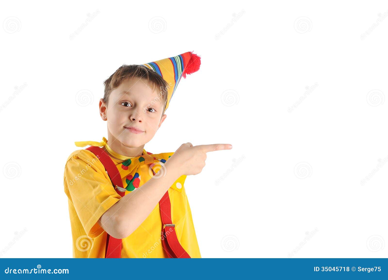 Pointing clown boy stock photo. Image of amazed, circus - 35045718