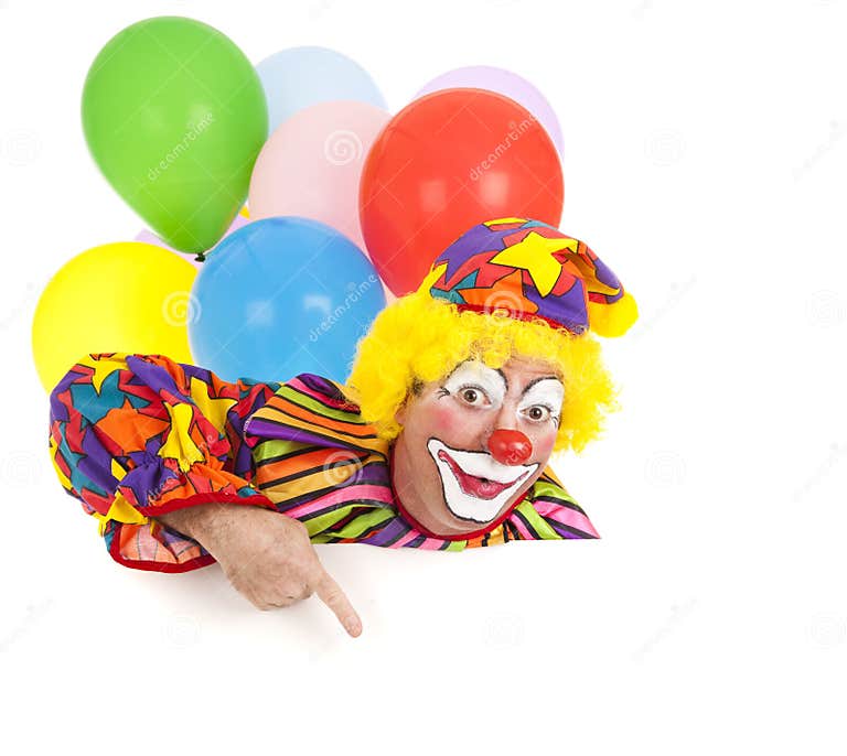 Pointing Clown Design Element Stock Image - Image of makeup, pointing ...