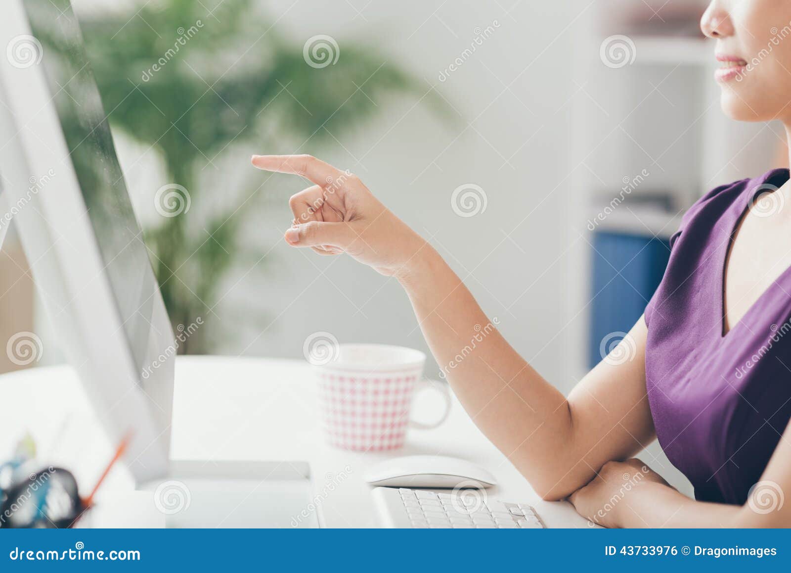 Pointing at Computer Screen Stock Photo - Image of career, person: 43733976