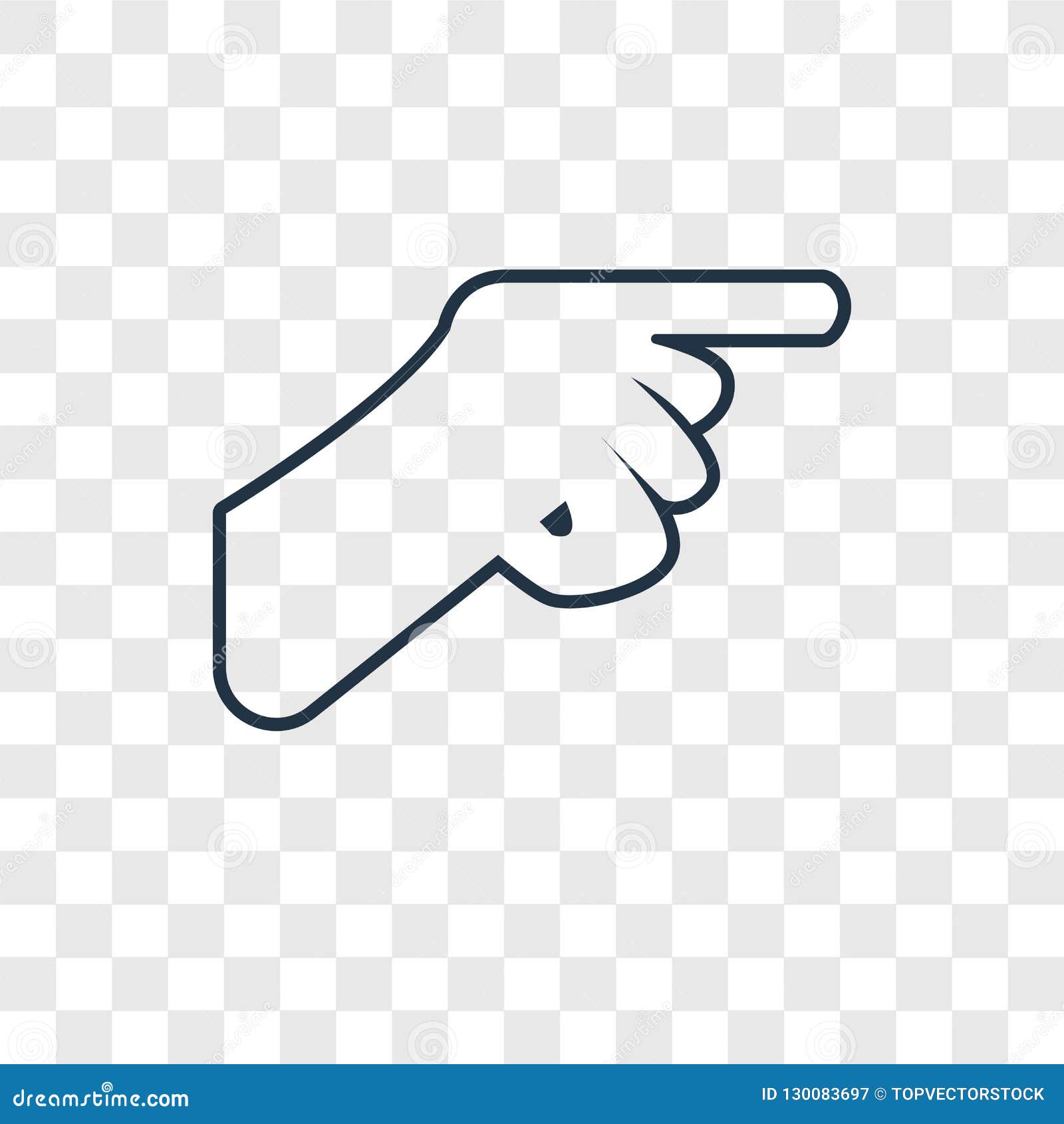 Pointing Concept Vector Linear Icon Isolated on Transparent Back Stock ...