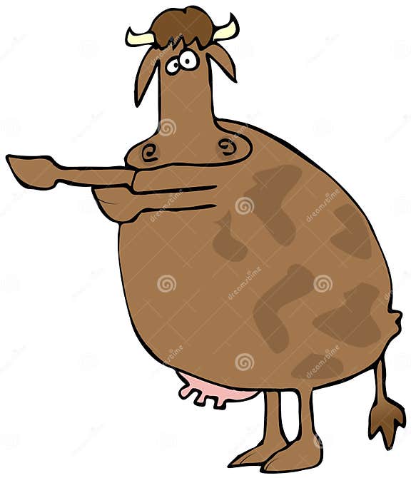 Pointing Cow stock illustration. Illustration of point - 8070495