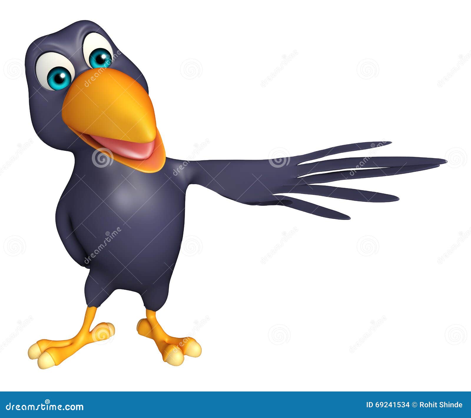 Crow Cartoon Character With Graph Royalty-Free Illustration ...