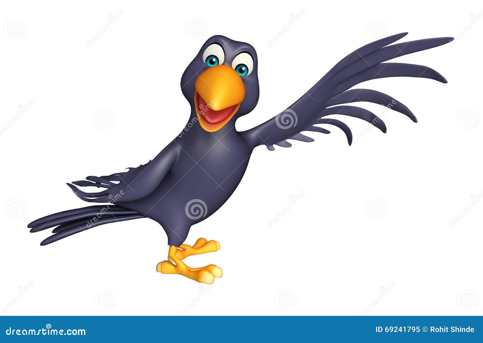 Crow Cartoon Character With Cake Royalty-Free Illustration ...