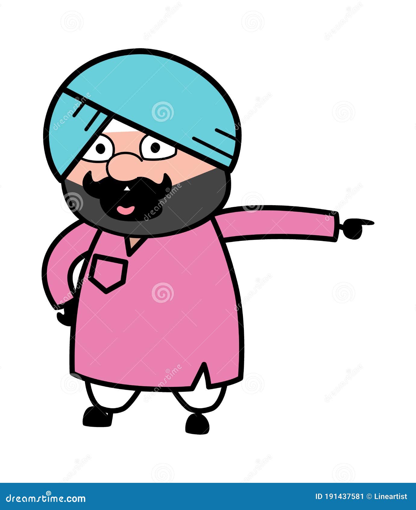 Pointing Cute Sardar Cartoon Illustration Stock Illustration ...