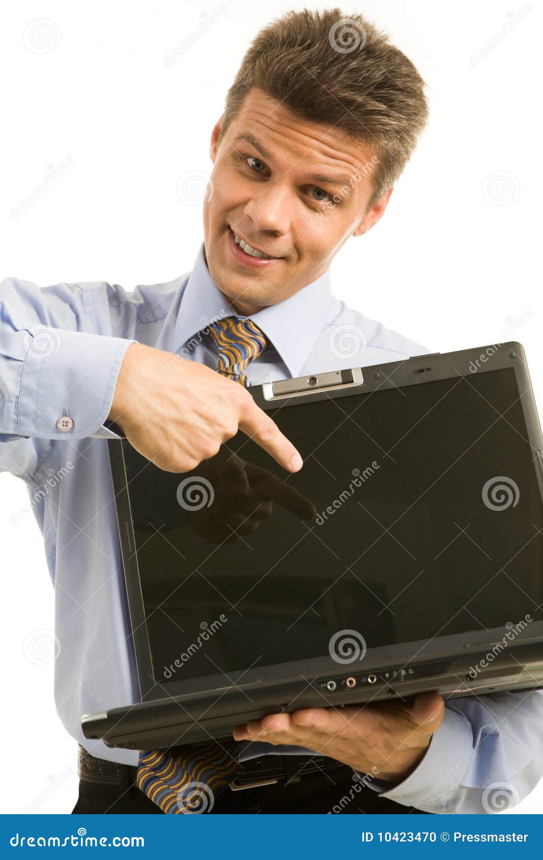 Pointing at desktop stock photo. Image of collar, boss - 10423470