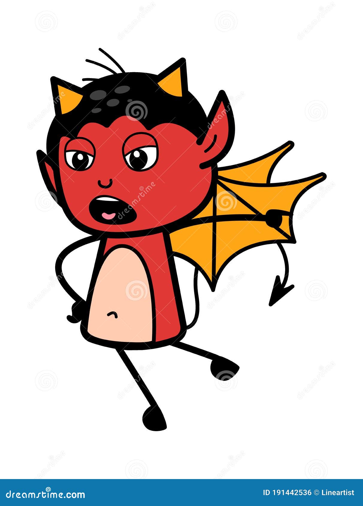 Pointing Devil Cartoon Illustration Stock Illustration - Illustration ...
