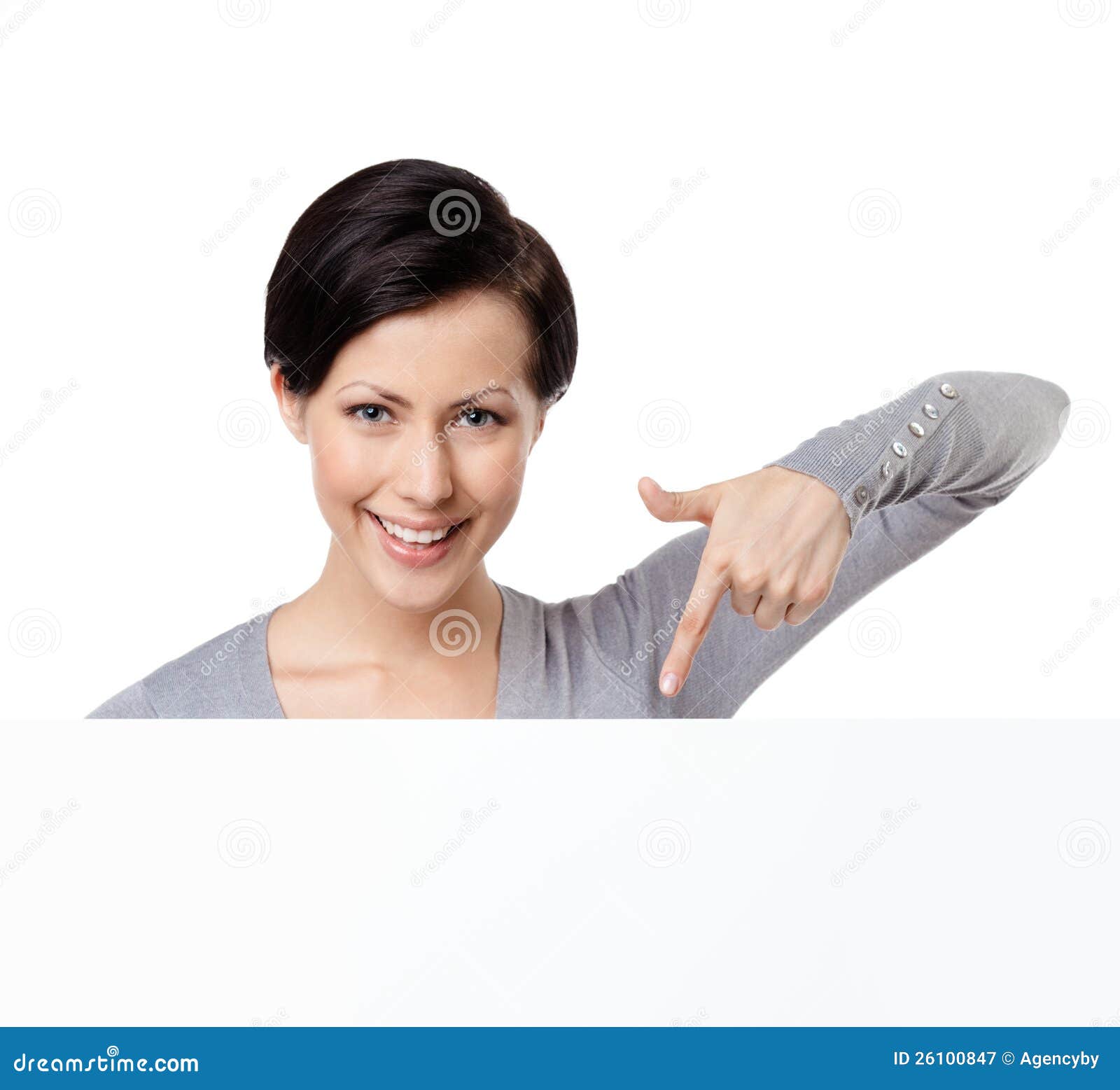 Pointing Down with Forefinger Stock Image - Image of cardboard, paper ...