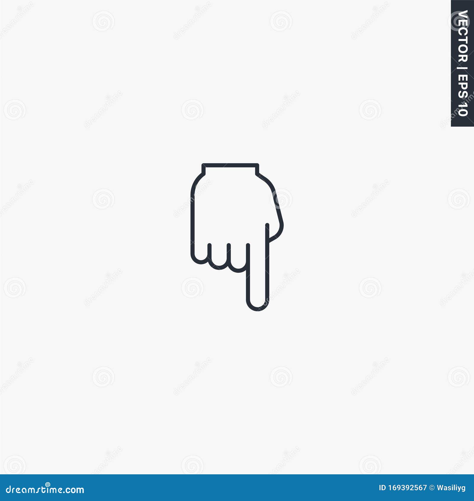 Pointing Down, Linear Style Sign for Mobile Concept and Web Design ...