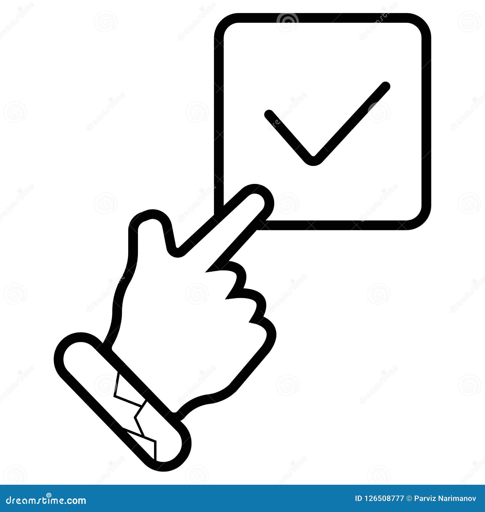 Pointing Finger with a Check Mark Stock Illustration - Illustration of ...
