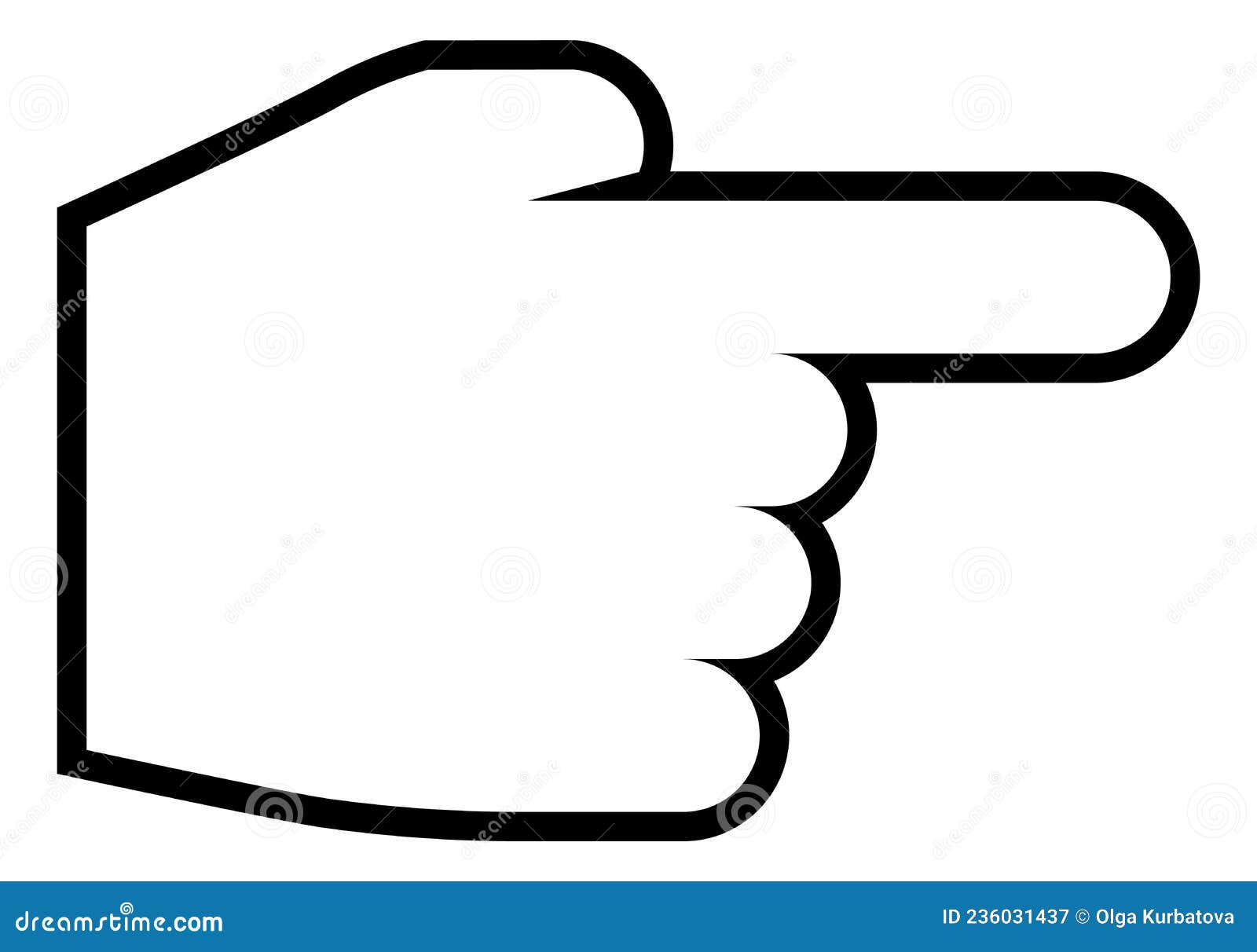 Pointing Finger Cursor. Right Direction Pointer in Line Style Stock ...