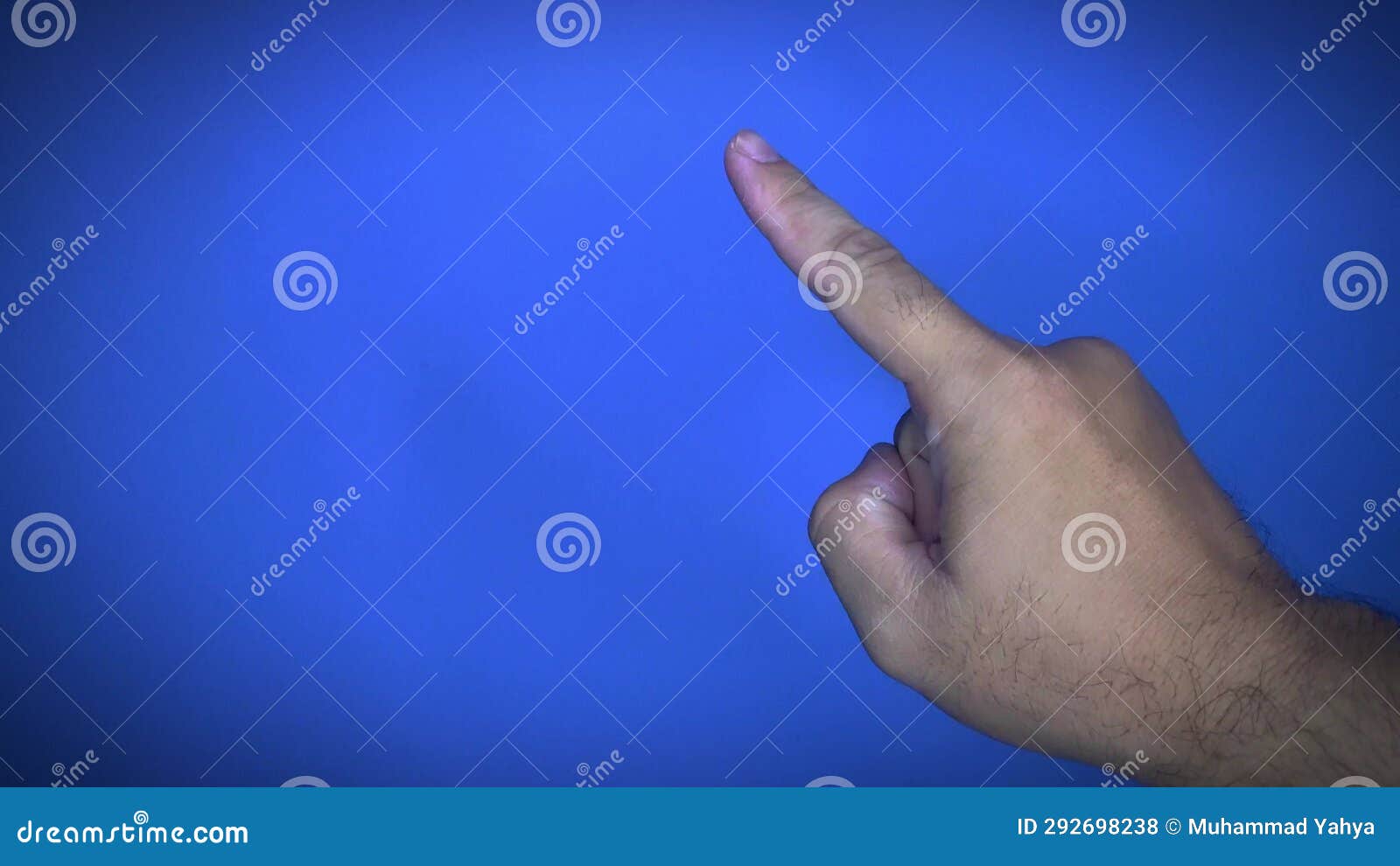 Pointing Finger Gesture on a Blue Background Stock Footage - Video of ...