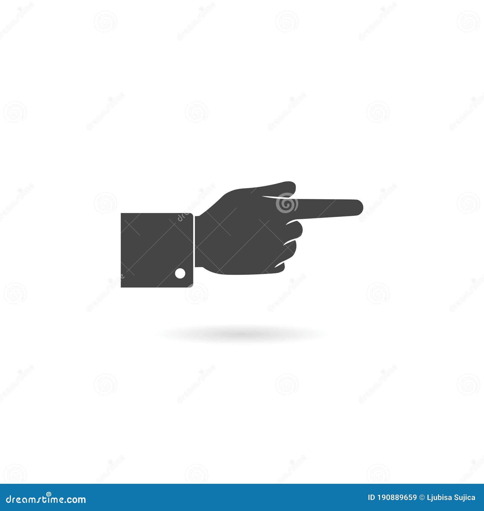 Pointing Finger Icon with Shadow Stock Vector - Illustration of icon ...