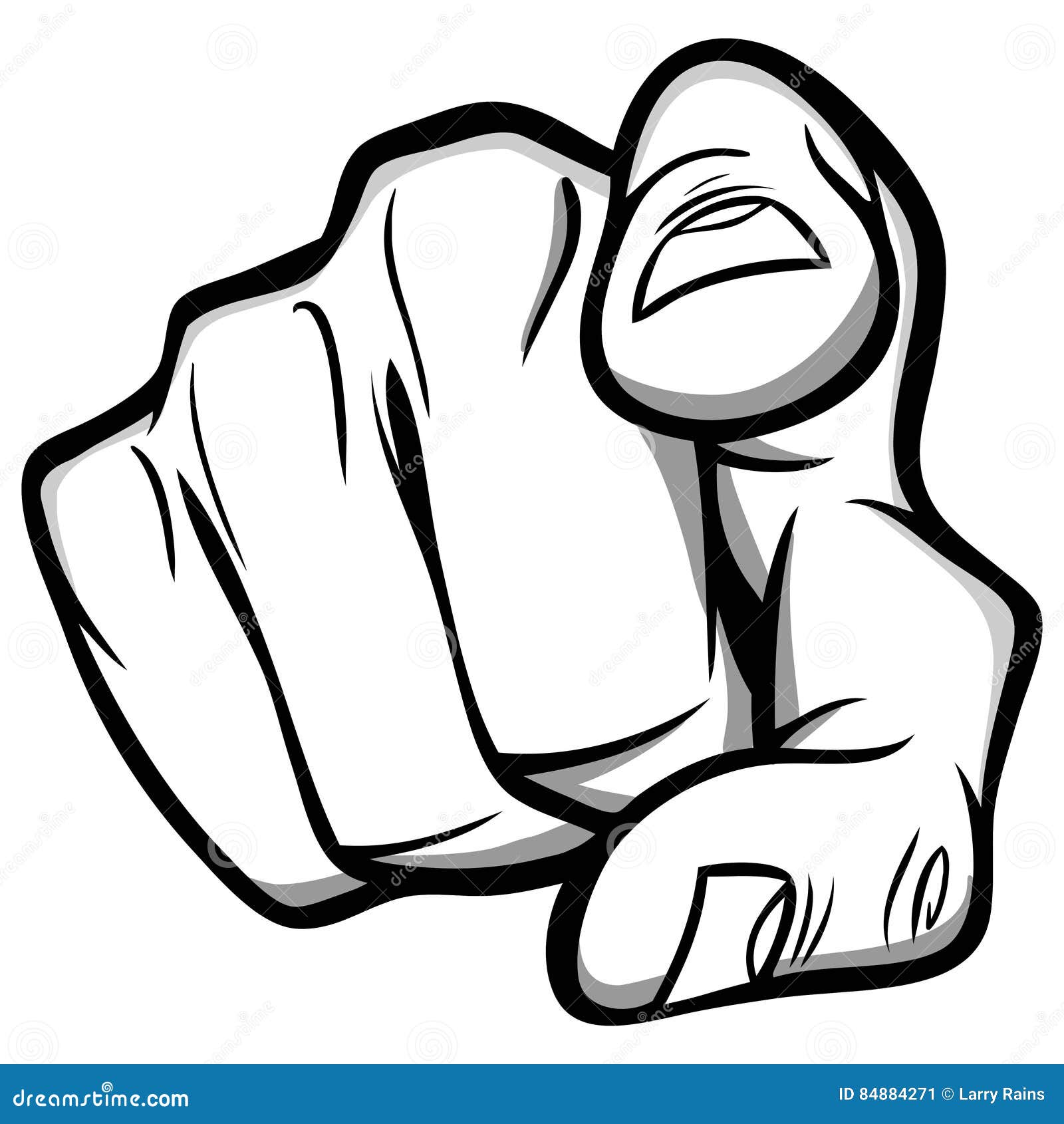 Man Pointing Finger On Check Mark. Cartoon Male Character With ...