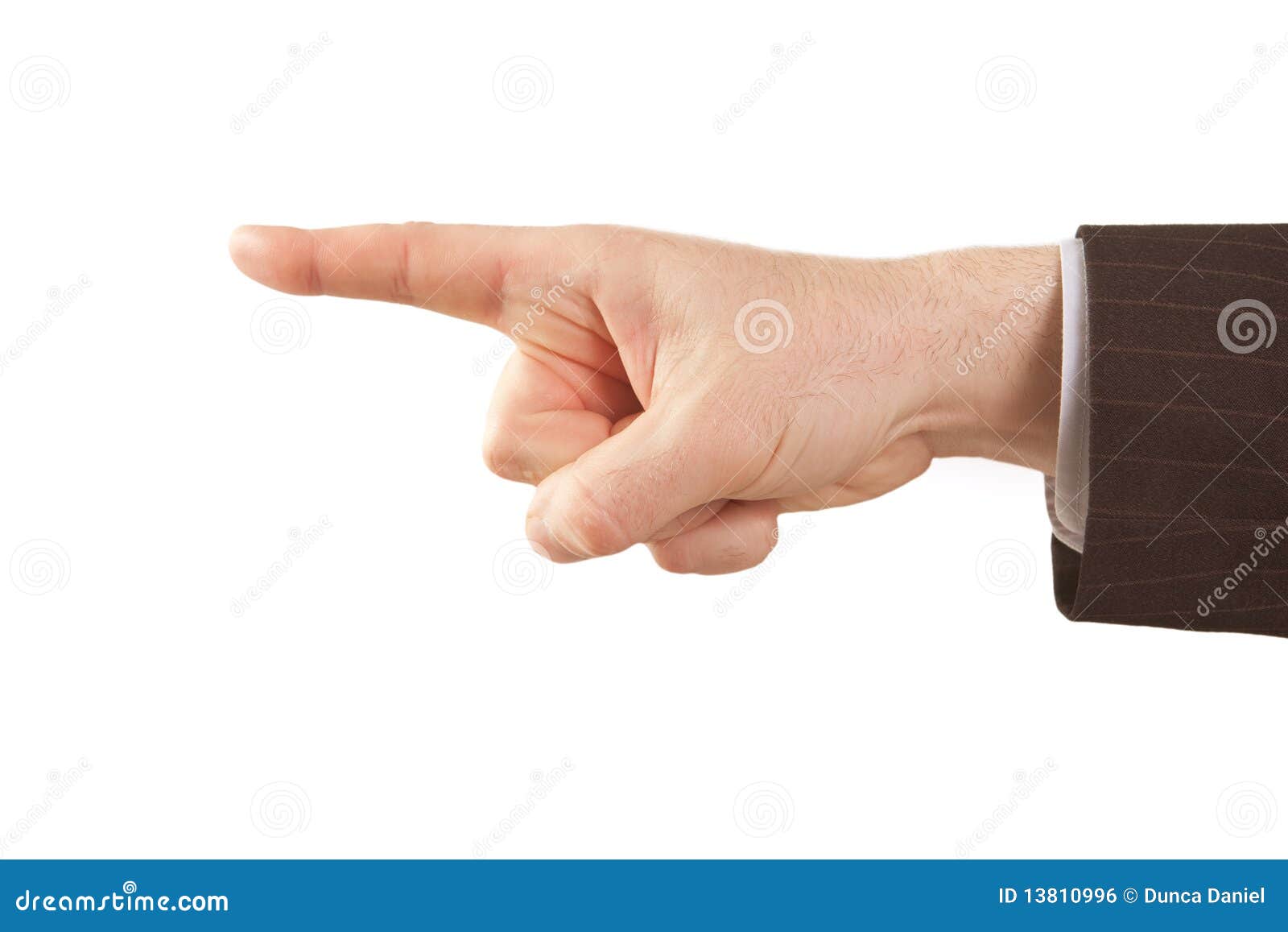 Pointing Finger of Isolated Businessman Hand Stock Photo - Image of ...