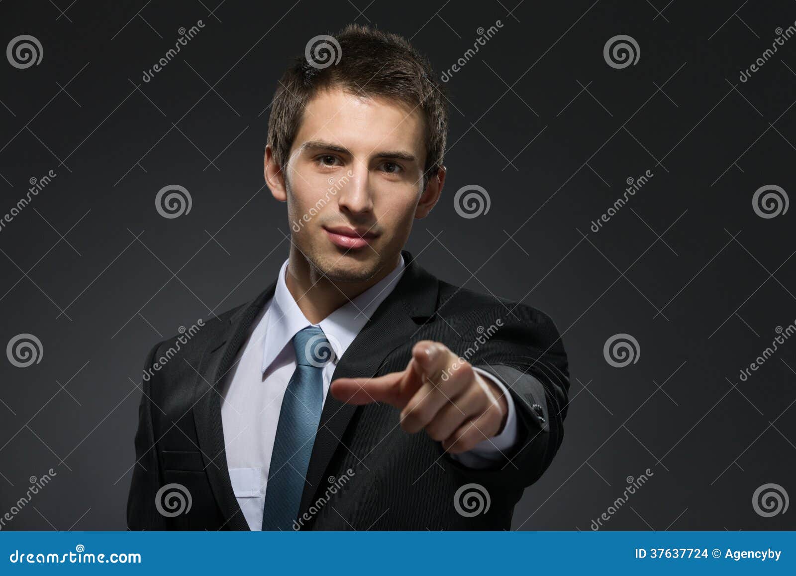 Pointing with Finger Manager Stock Photo - Image of brown, demonstrate ...