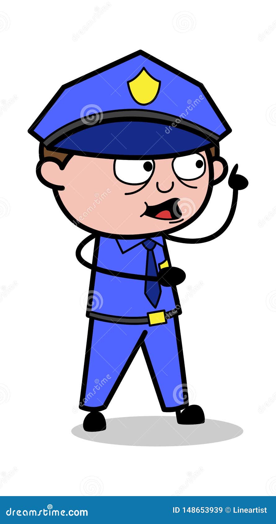 Pointing Finger - Retro Cop Policeman Vector Illustration Stock ...