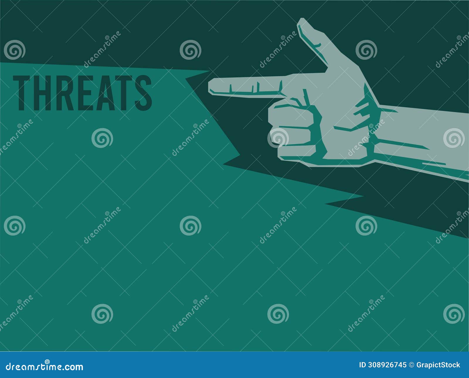 Pointing Finger Sign of Threats with Text Space Stock Vector ...