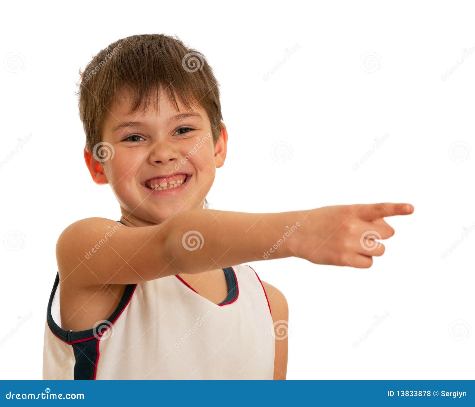 Pointing forward happy kid stock photo. Image of emotion - 13833878