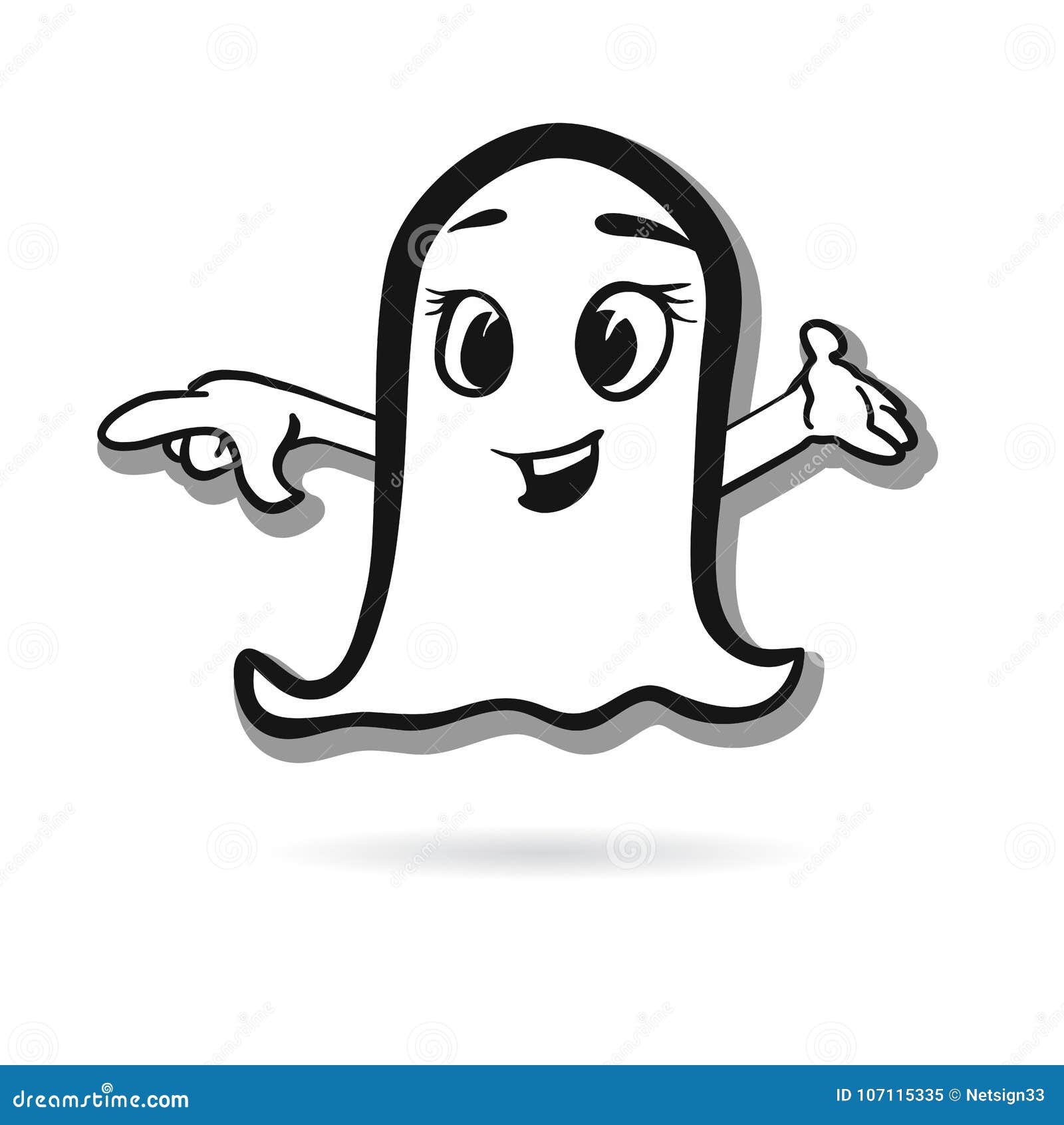 Pointing Ghost Vector Design Smiling Stock Vector - Illustration of ... Pointing Ghost Vector Design Smiling Stock Vector - Illustration of ...