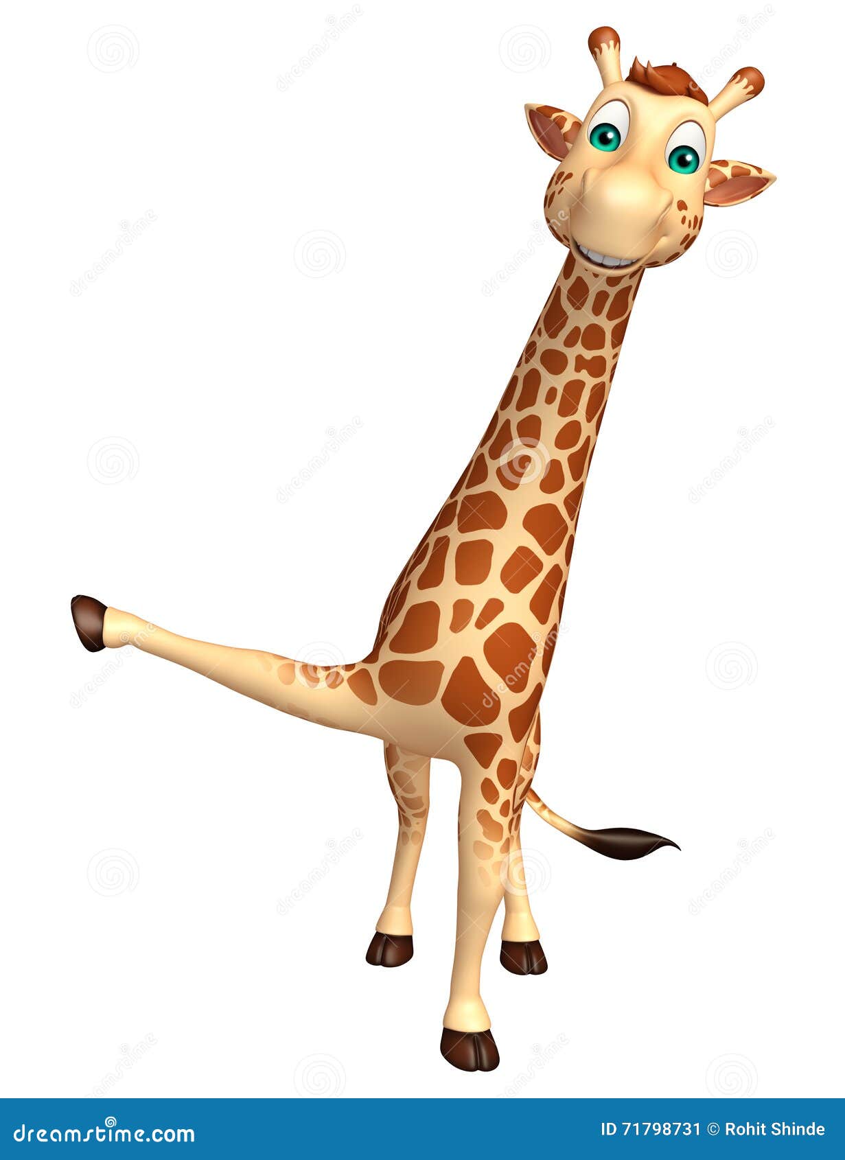 Pointing Giraffe Cartoon Character Stock Illustration - Illustration of ...