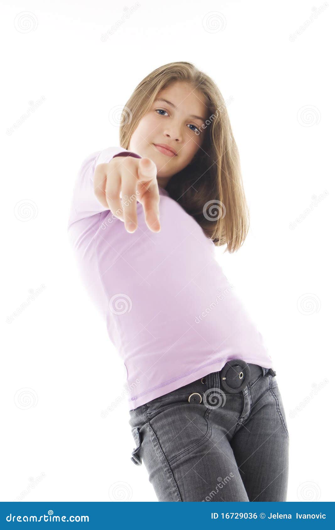 Pointing Girl. stock photo. Image of gorgeous, fashion - 16729036