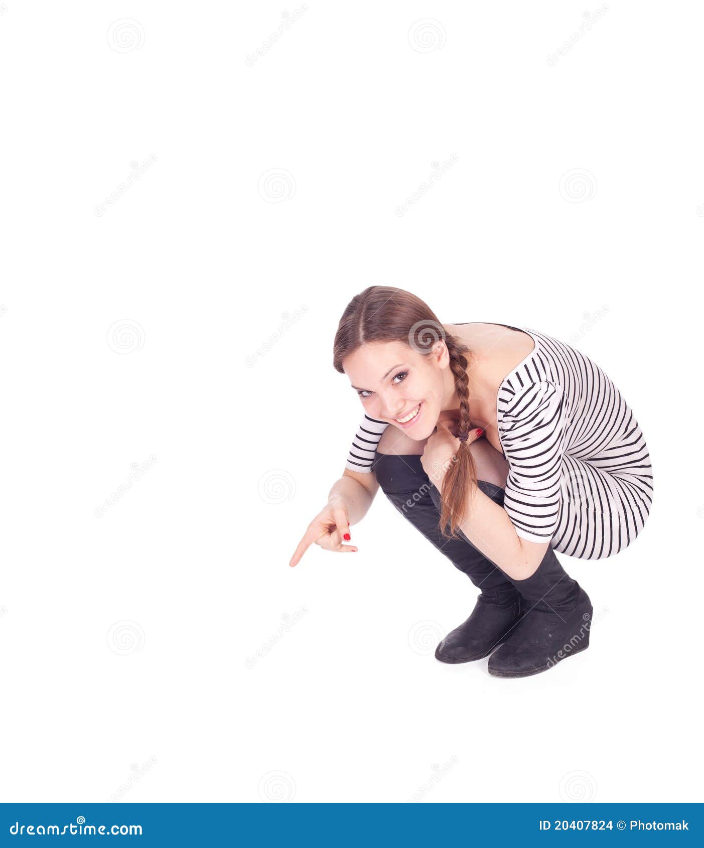 Pointing girl stock photo. Image of female, pointing - 20407824