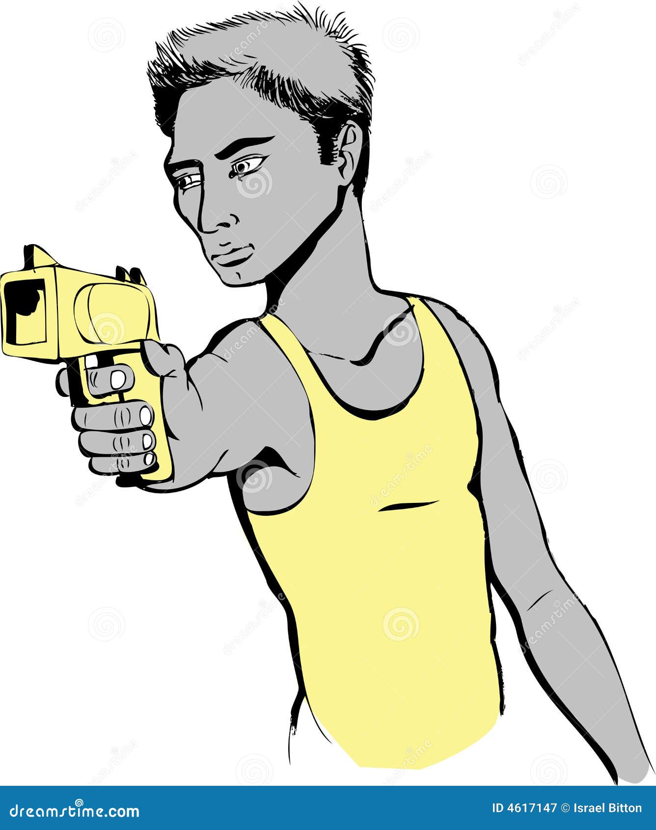 Pointing gun stock illustration. Illustration of policeman - 4617147