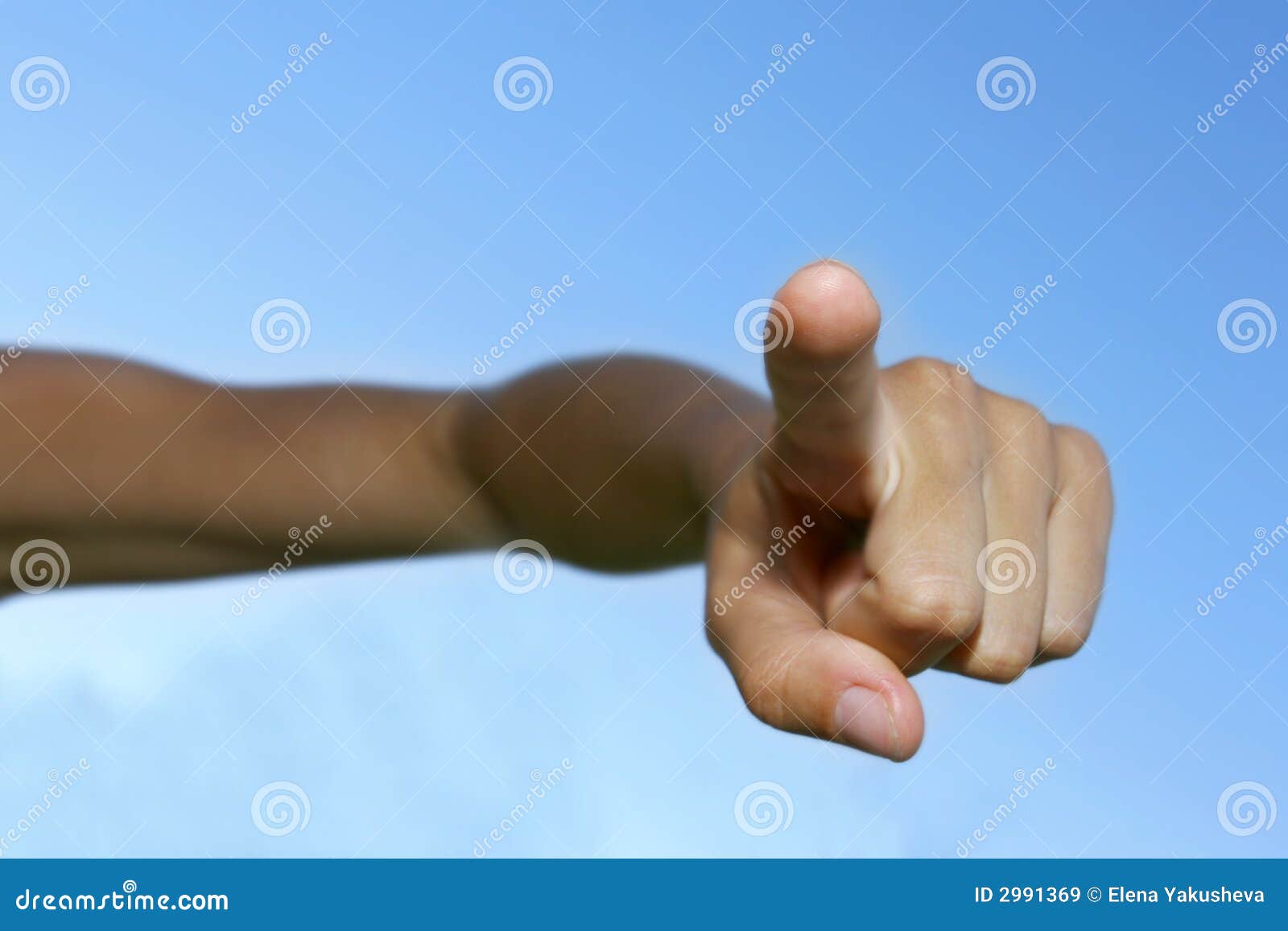 Pointing hand stock image. Image of close, blue, select - 2991369