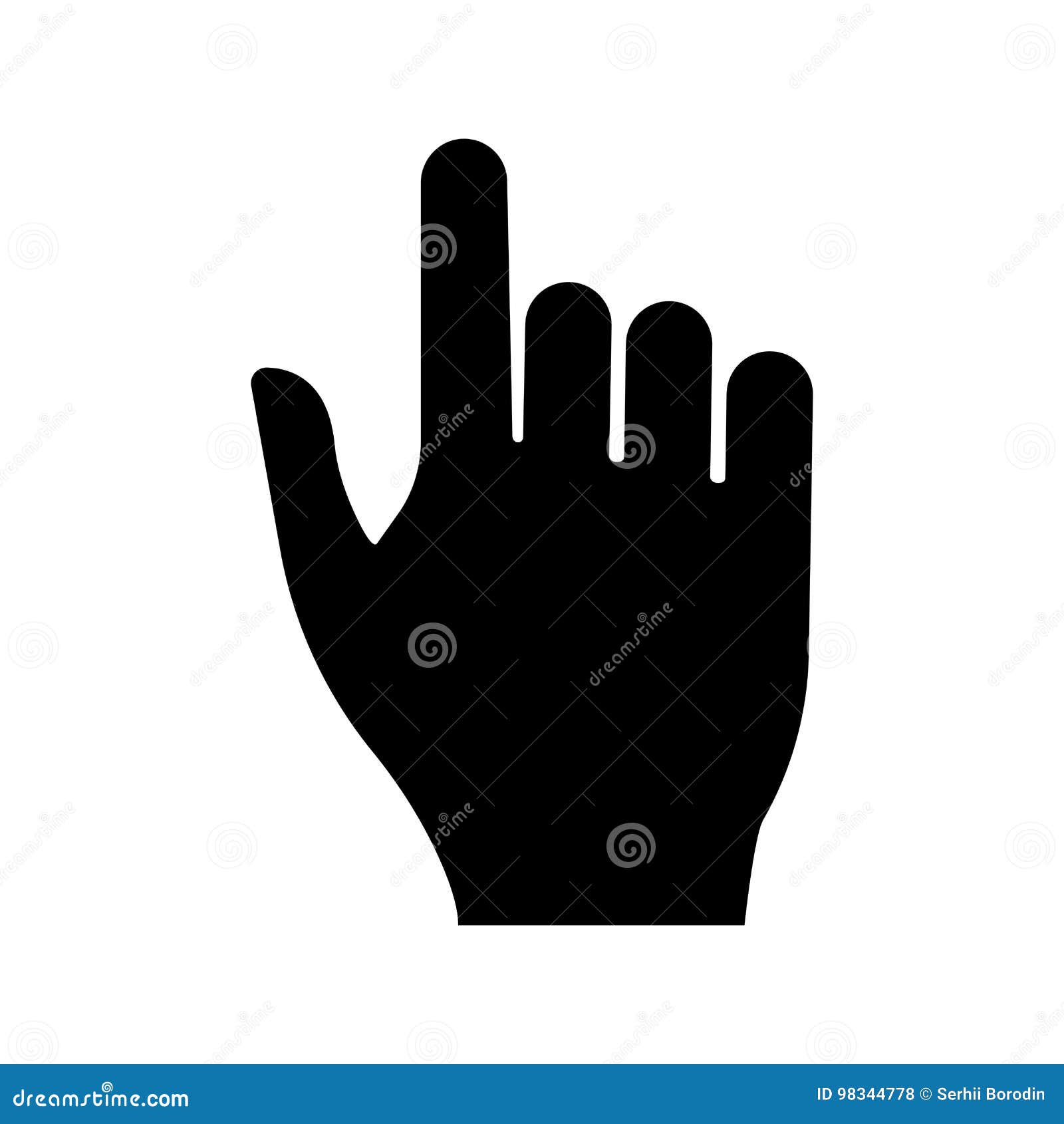 Pointing Hand Black Color Icon . Stock Vector - Illustration of point ...