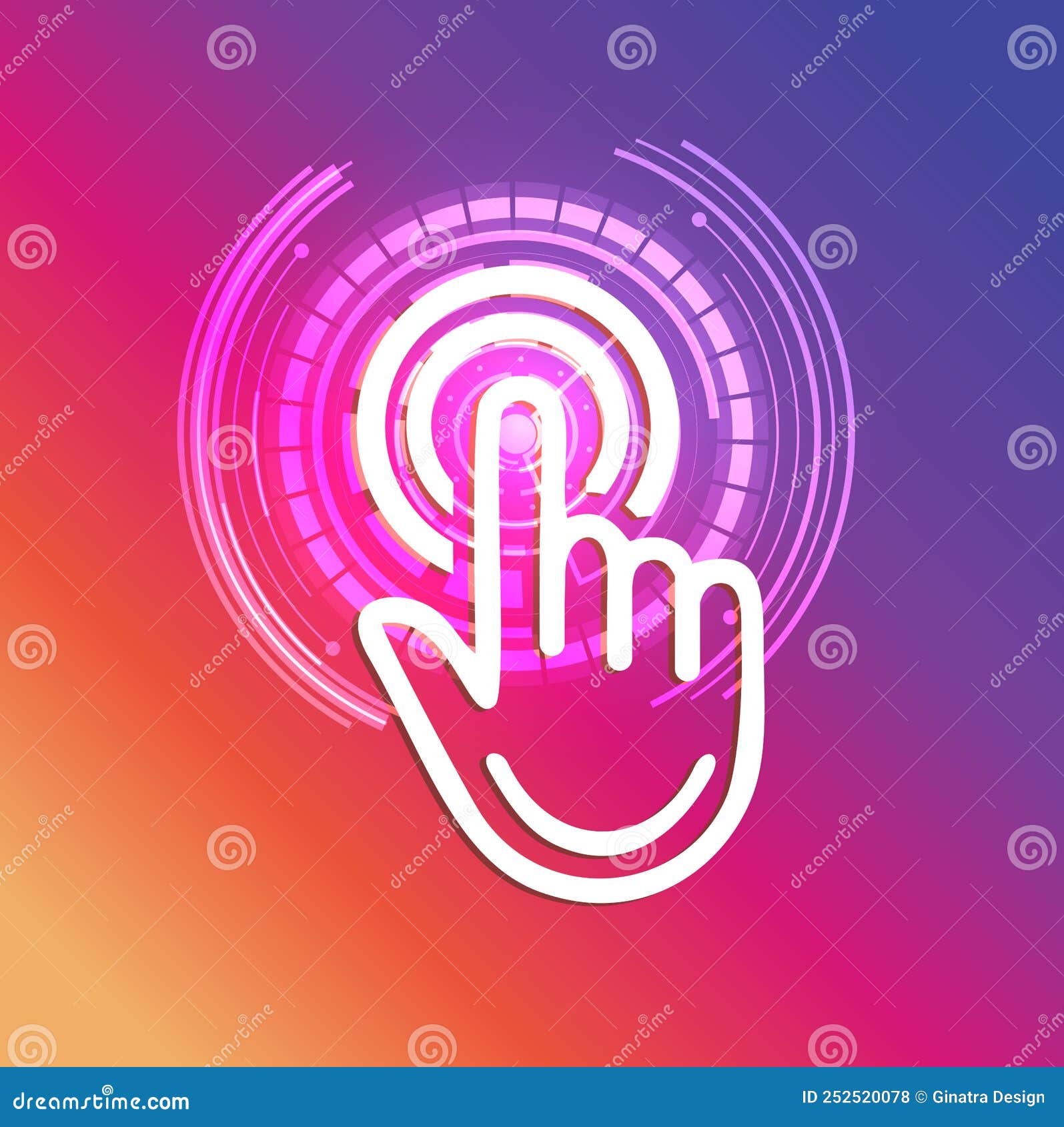 Pointing Hand Click Symbol Logo Sign Stock Vector - Illustration of ...
