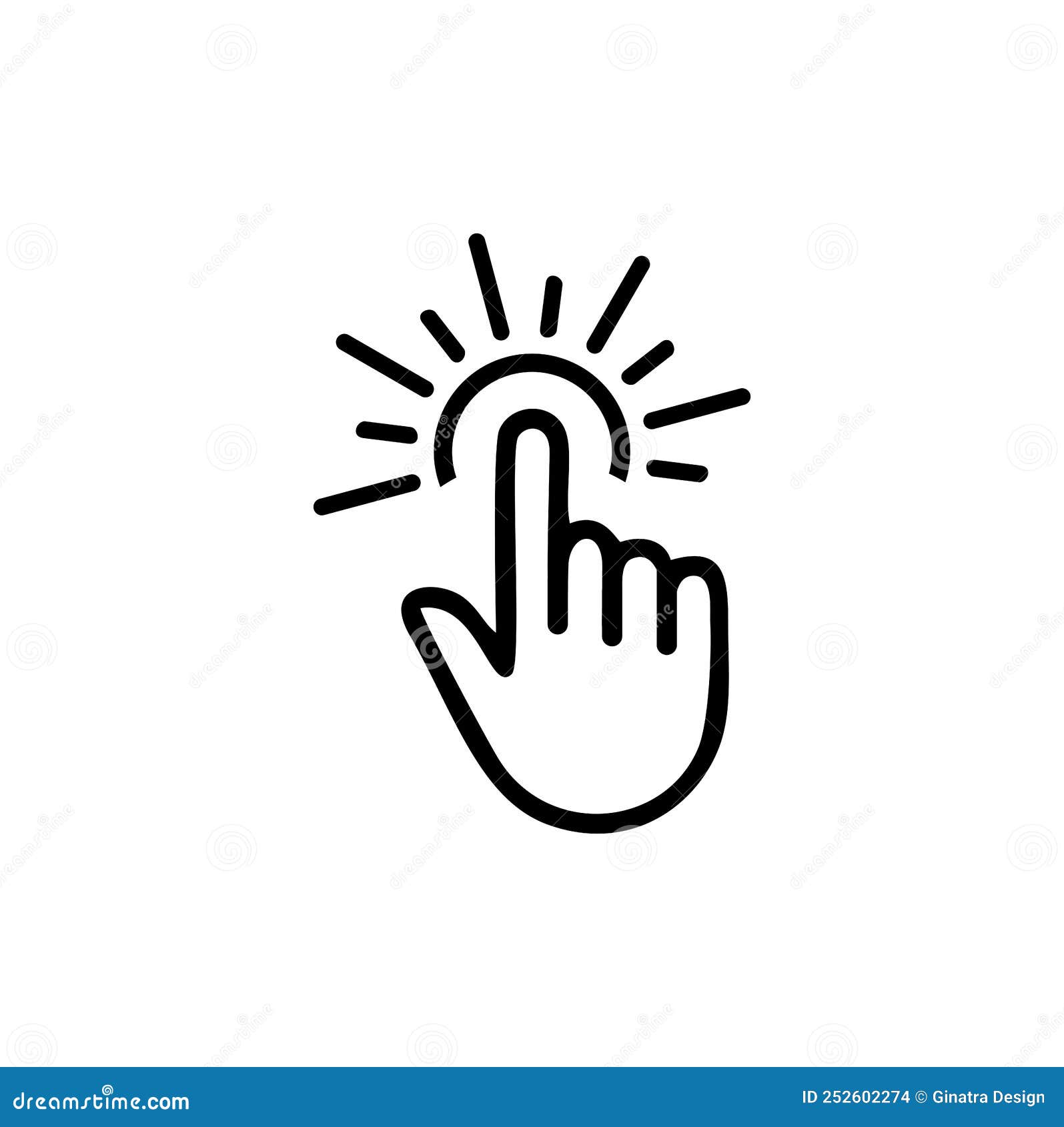 Pointing Hand Click Symbol Logo Sign Stock Vector - Illustration of ...