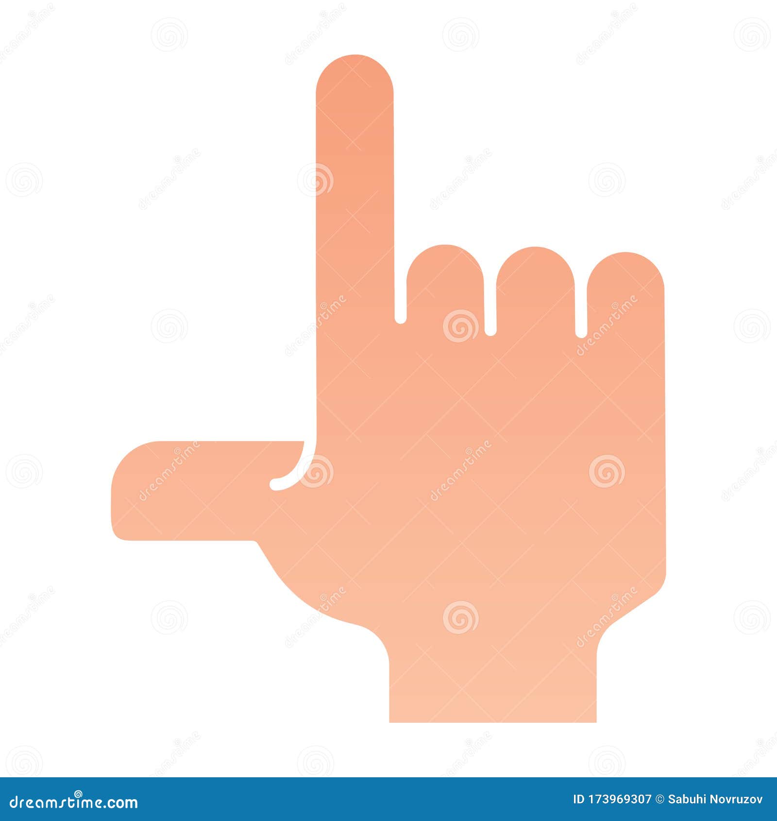 Pointing Hand Flat Icon. Index Finger Pointing Up Vector Illustration Isolated on White Stock ...
